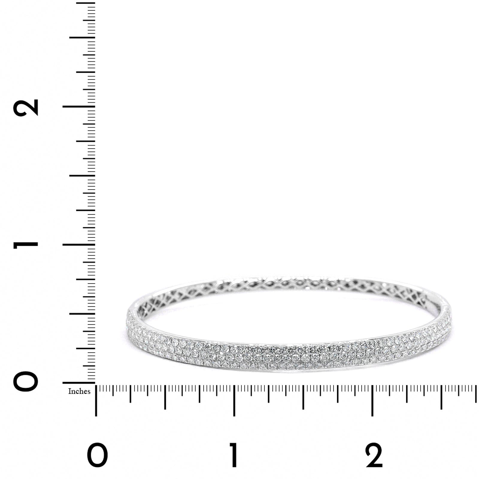 18K White Gold 3 Row Diamond Bangle Bracelet – Long's Jewelers