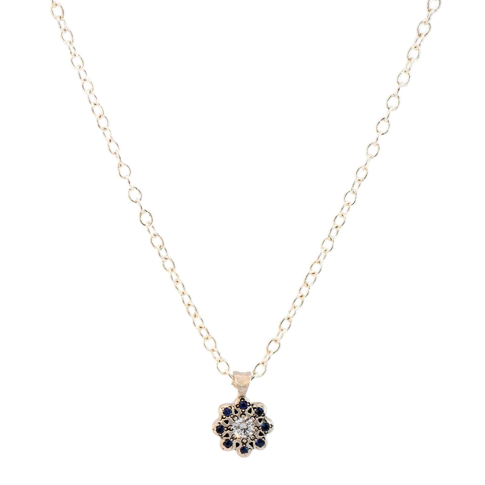 Adel Chefridi Sterling Silver Moonflower Charm Pendant Necklace Long s Jewelers