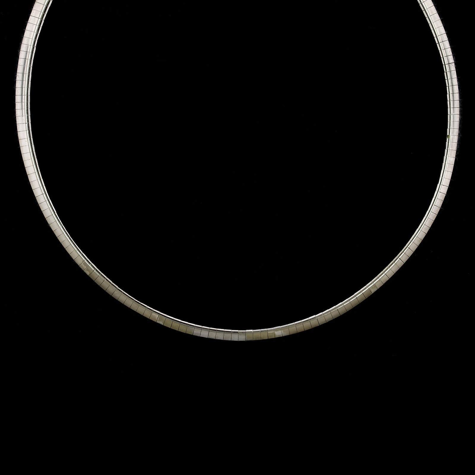 14K White Gold Estate Omega Necklace
