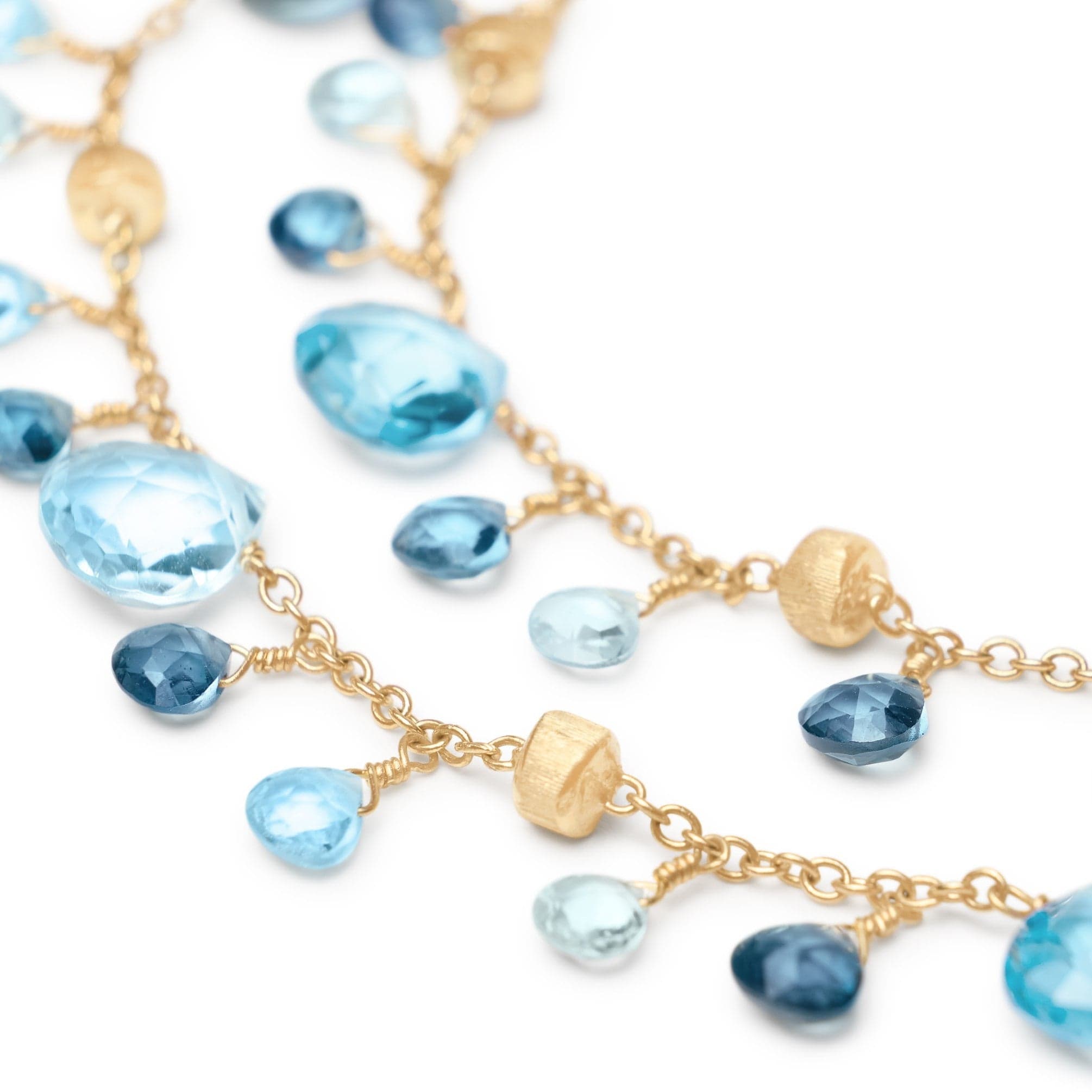 Marco Bicego 18K Yellow Gold Paradise Mixed Blue Topaz Double Strand B ...