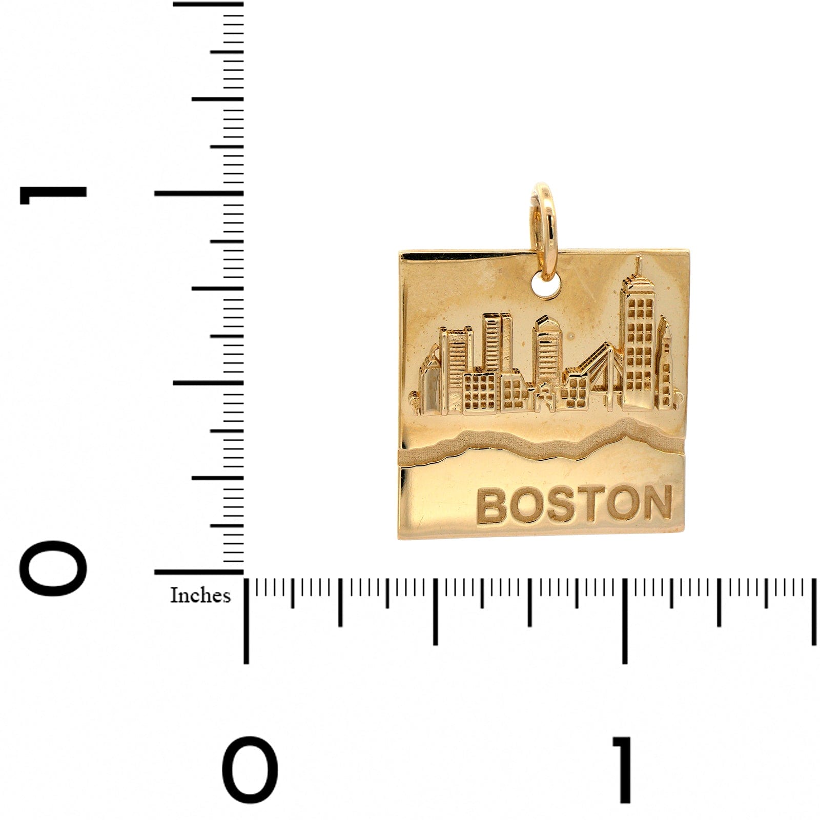 14K Yellow Gold One of a Kind Boston City Skyline and Marathon Route C ...