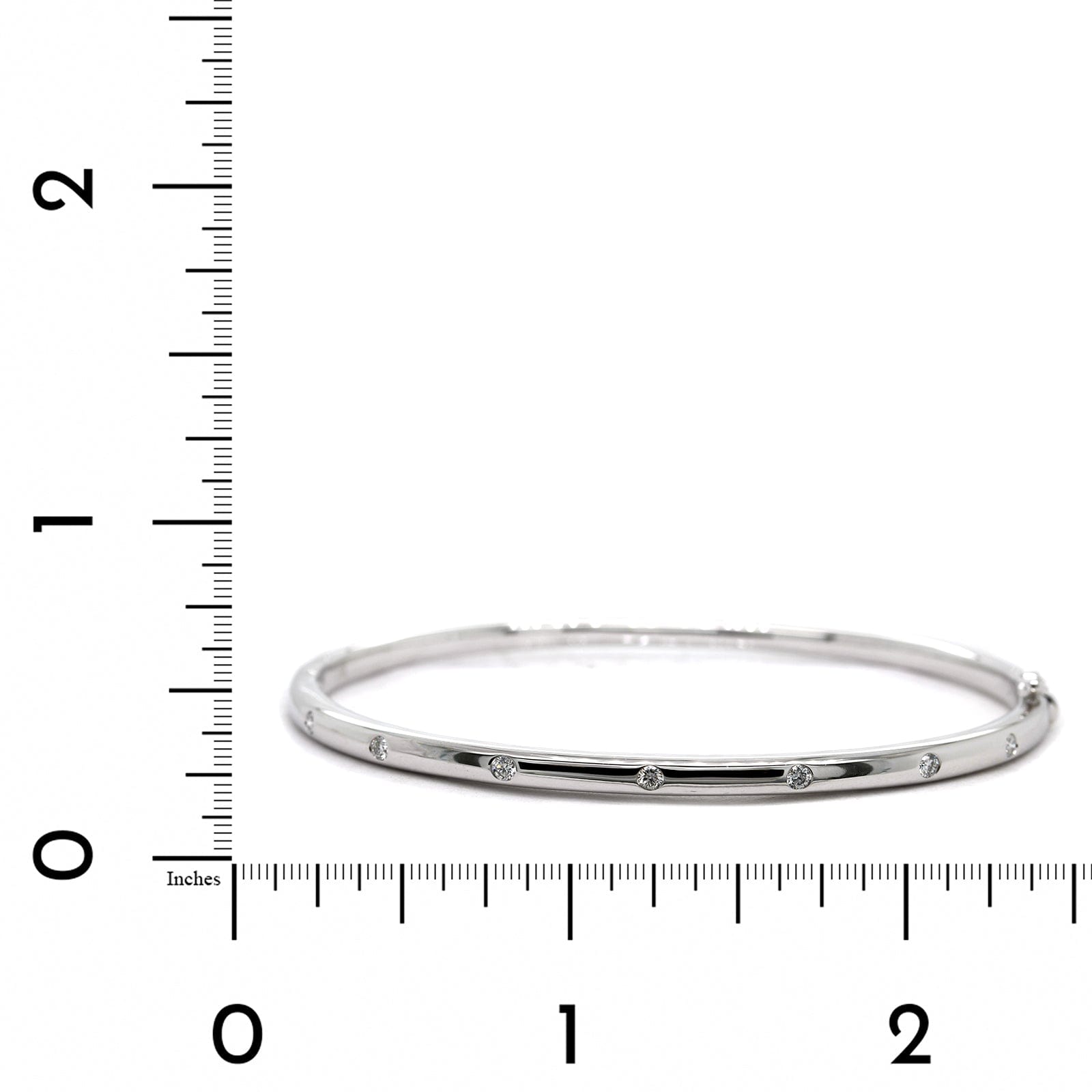 14K White Gold Burnished Set Diamond Bangle – Long's Jewelers