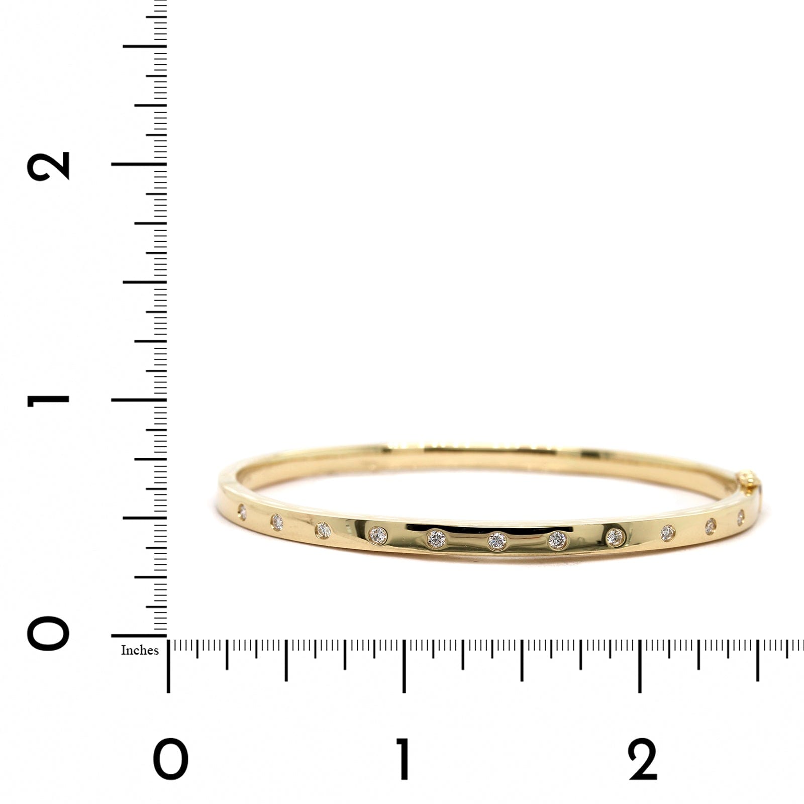 14K Yellow Gold Burnished Set Diamond Bangle – Long's Jewelers