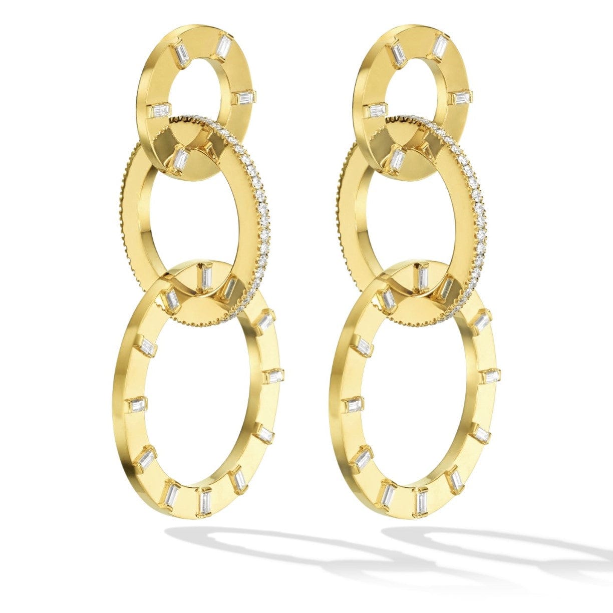 Cadar 18K Yellow Gold Unity Diamond Drop Hoop Earrings – Long's Jewelers