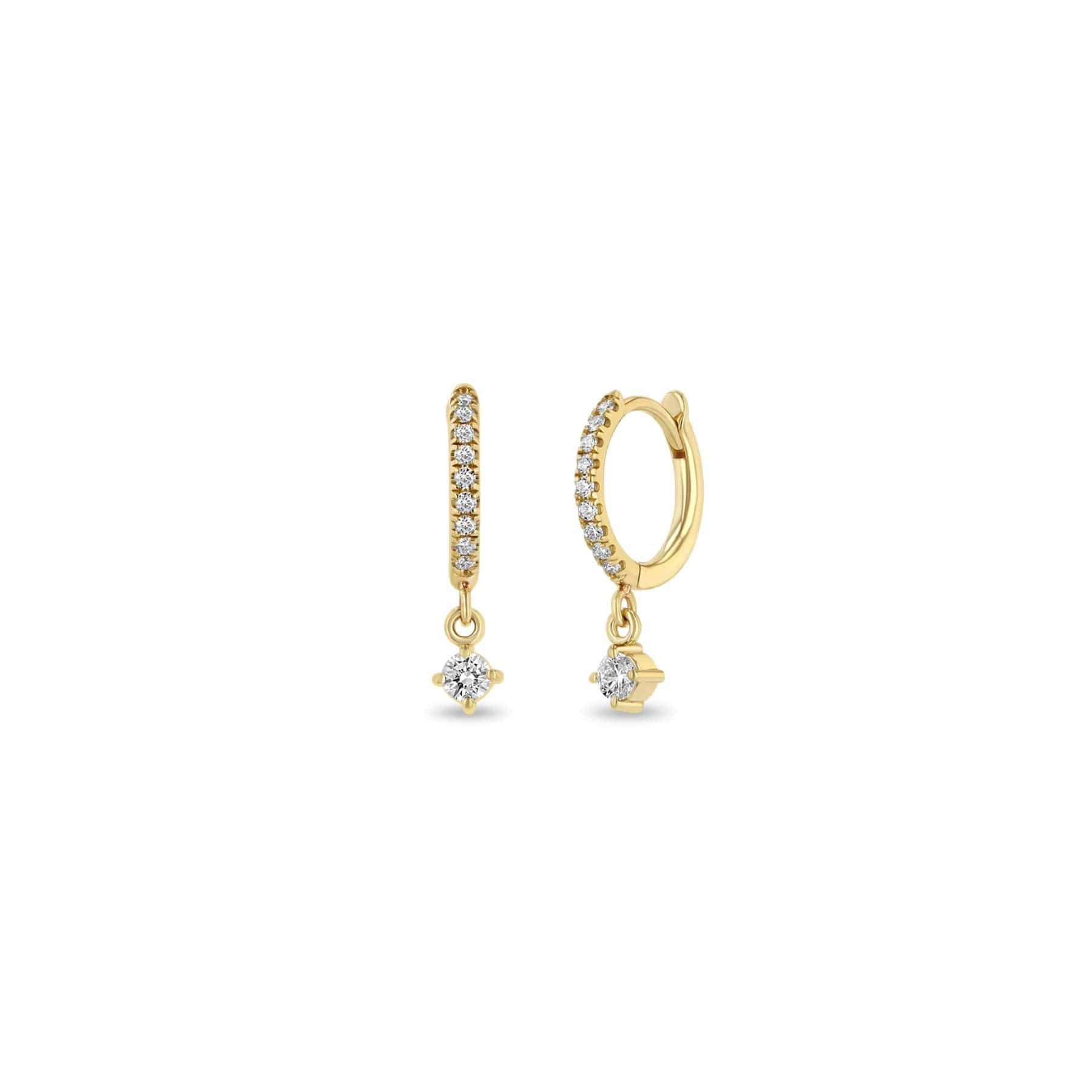 Zoe Chicco 14K Yellow Gold Small Pave Diamond Hinged Hoop Earrings ...