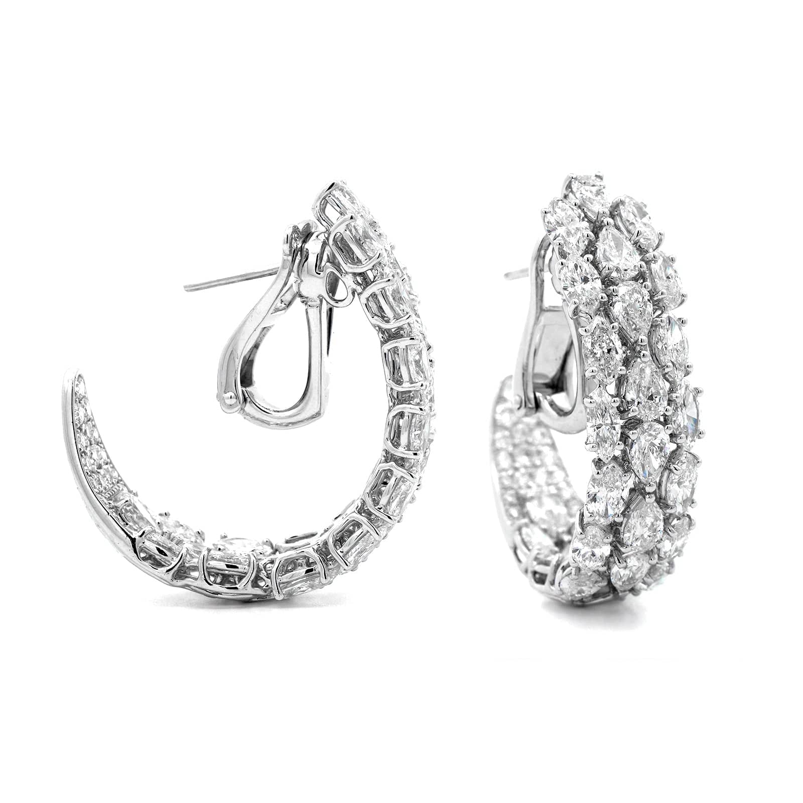 Etho Maria 18K White Gold Multi Shaped Diamond Hoop Earrings – Long's ...