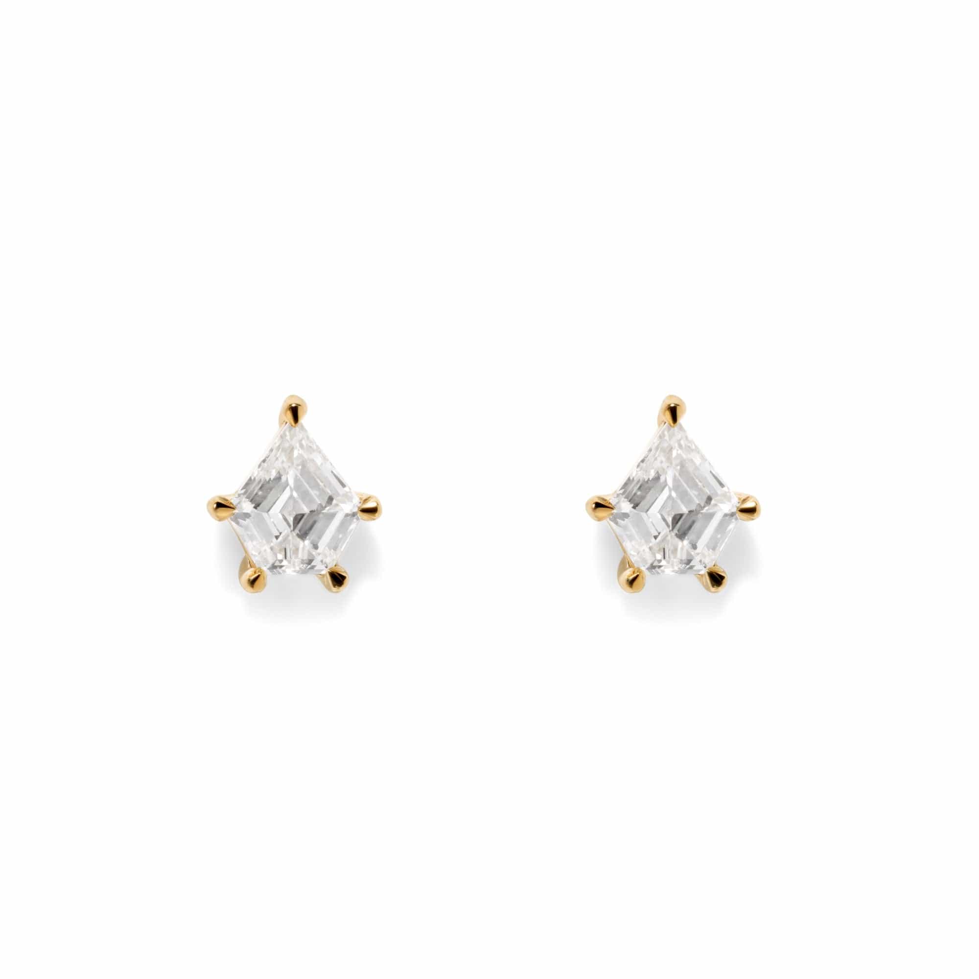 Azlee 18K Yellow Gold Allure Shield Diamond Stud Earrings – Long's Jewelers