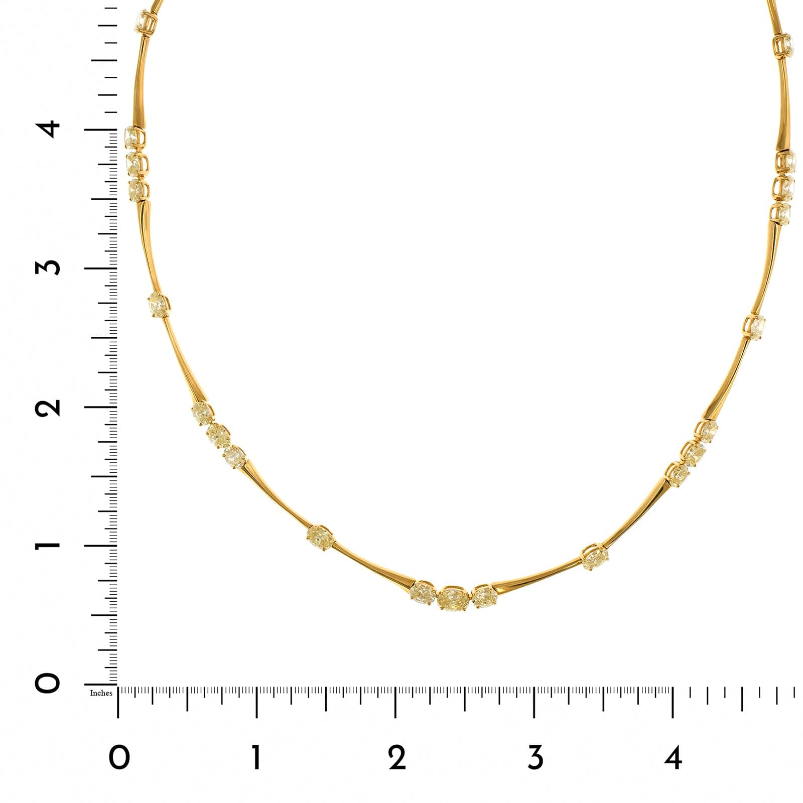 Etho Maria 18K Yellow Gold Alternating Diamond Bar Link Necklace – Long ...
