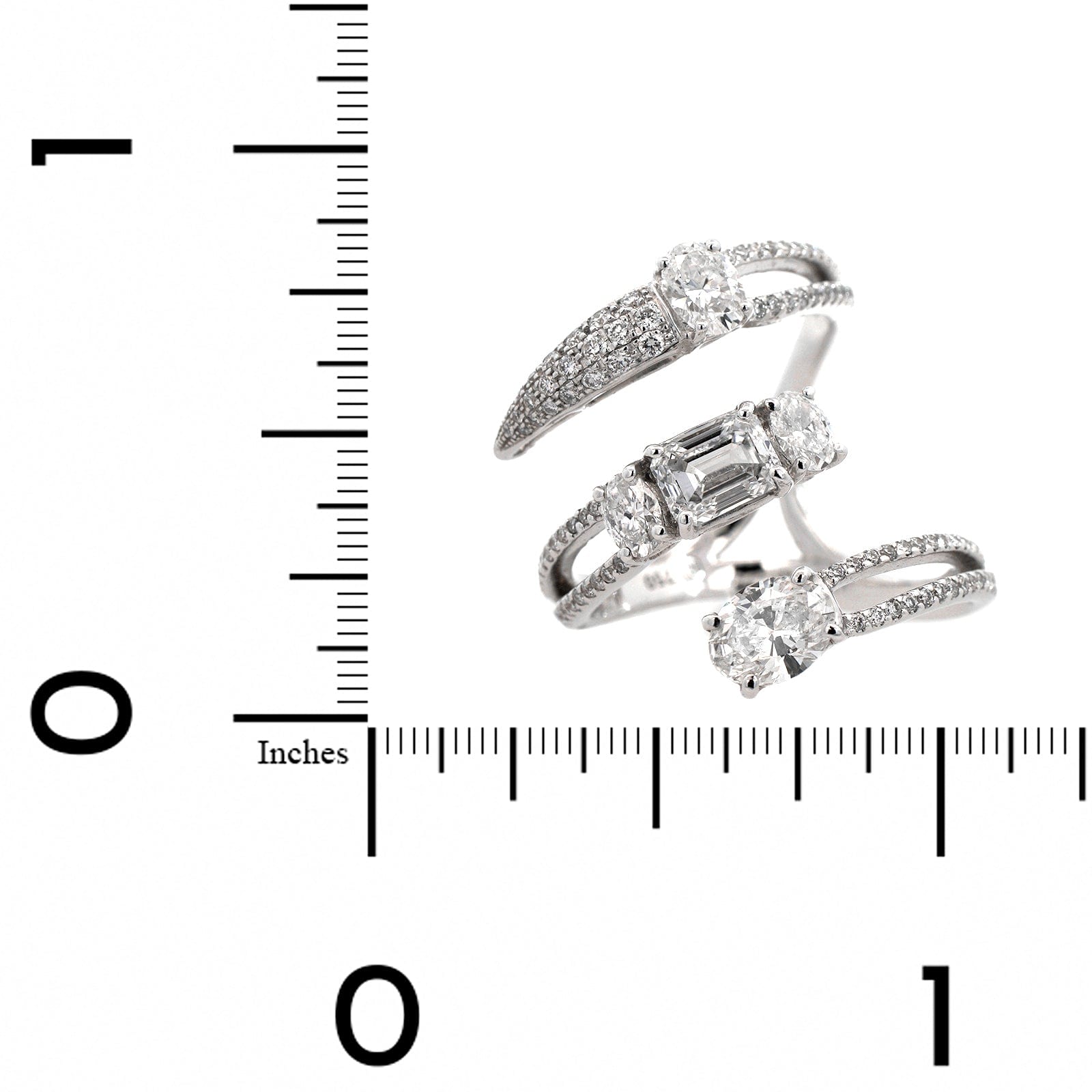 Etho Maria 18K White Gold 3 Row Open Diamond Ring – Long's Jewelers
