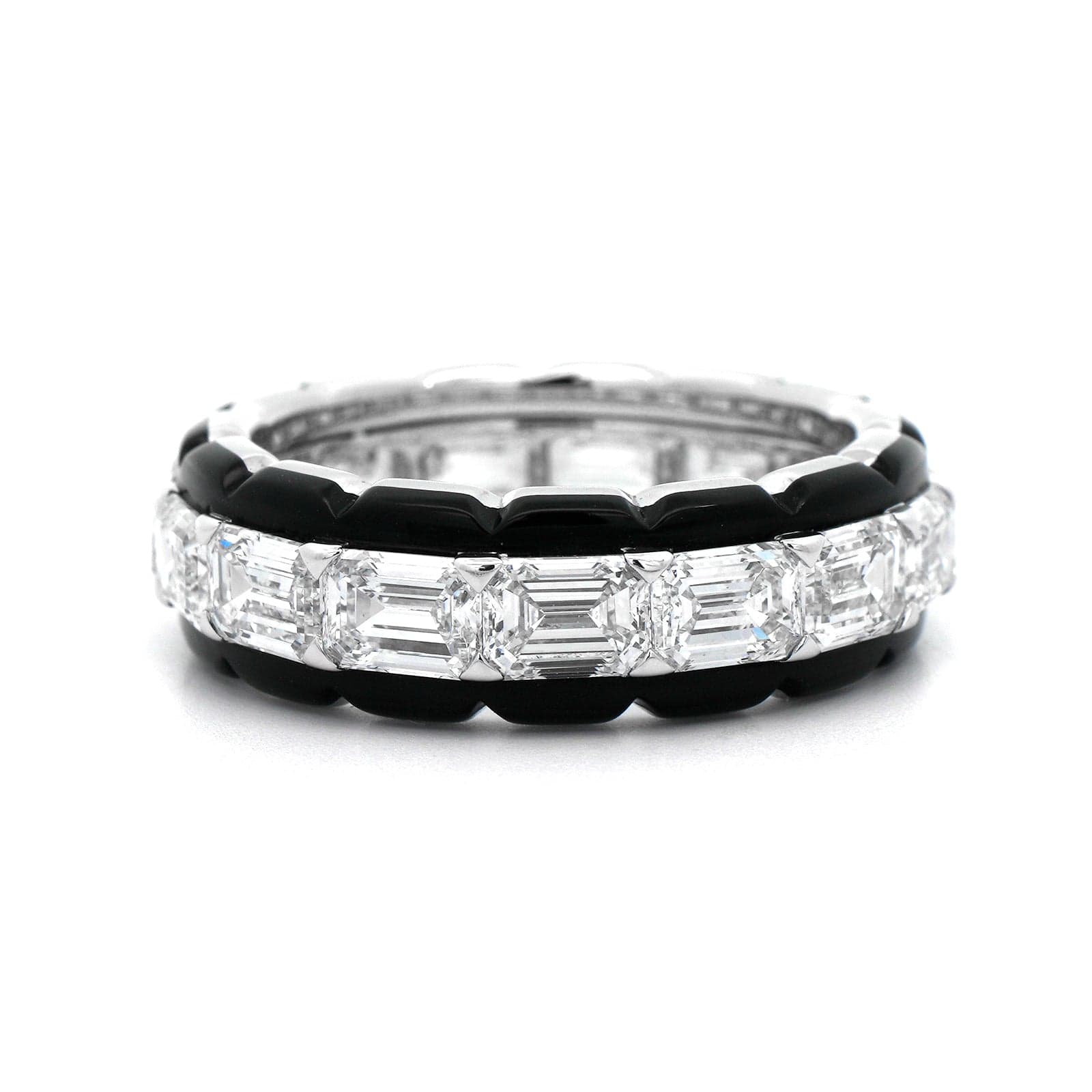 Etho Maria 18K White Gold Diamond and Black Ceramic Ring – Long's Jewelers
