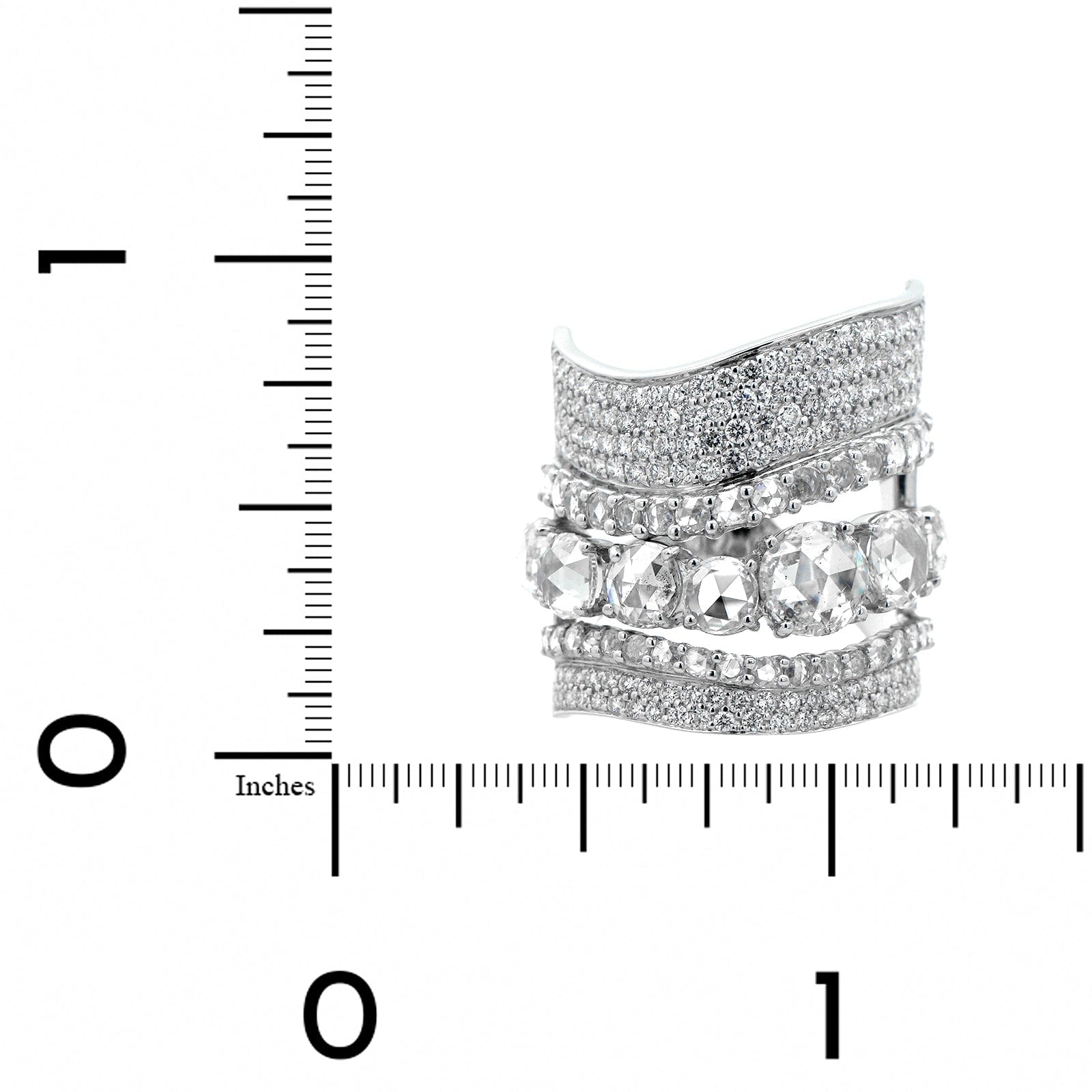 Etho Maria 18K White Gold Multi Row Diamond Ring – Long's Jewelers