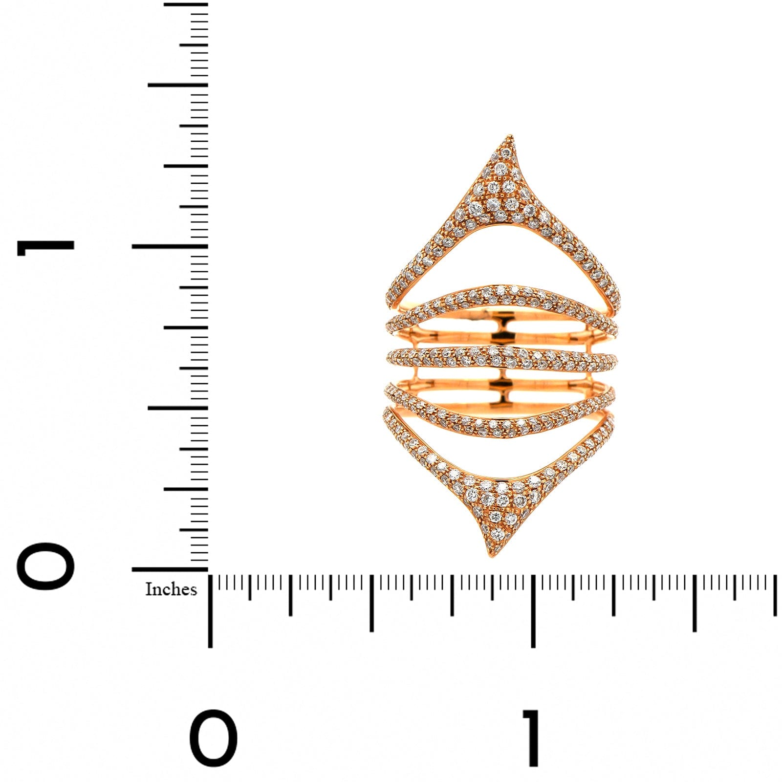 Etho Maria 18K Rose Gold Multi Row Pave Set Diamond Ring – Long's Jewelers