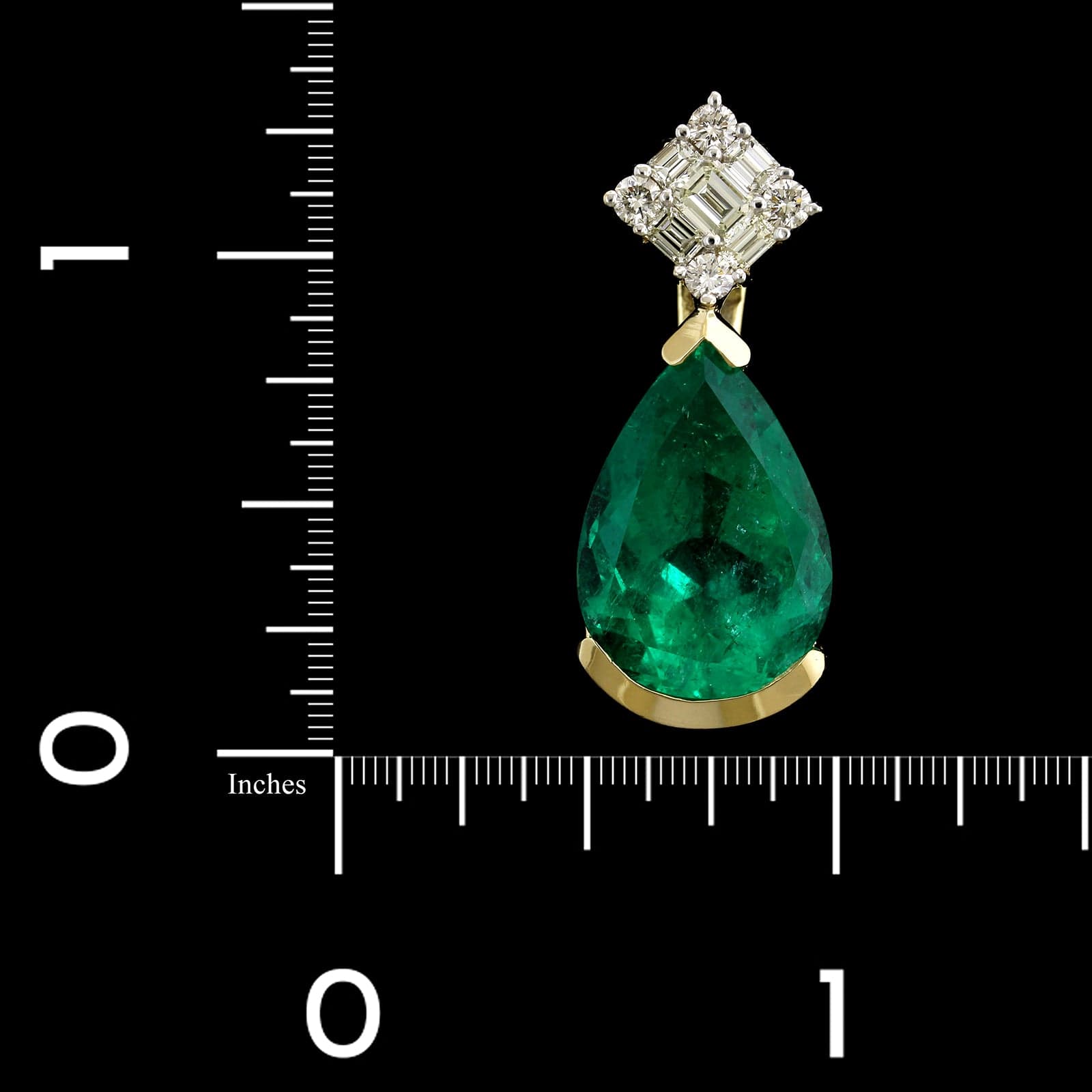14K Yellow Gold Estate Emerald and Diamond Slide Pendant – Long's Jewelers