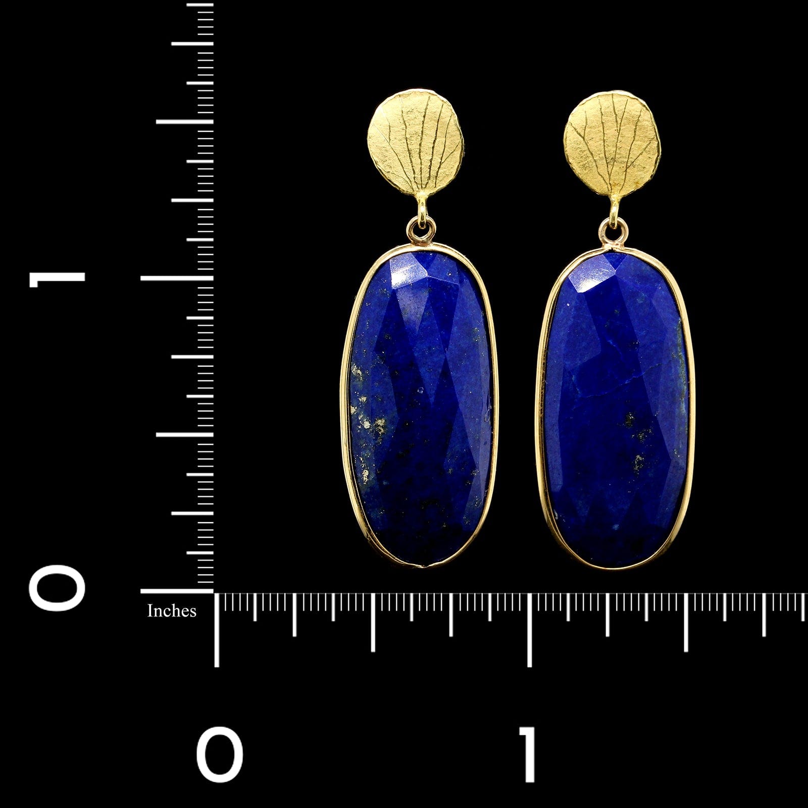 Barbara Heinrich 18K Yellow Gold Estate Faceted Lapis Drop Earrings ...