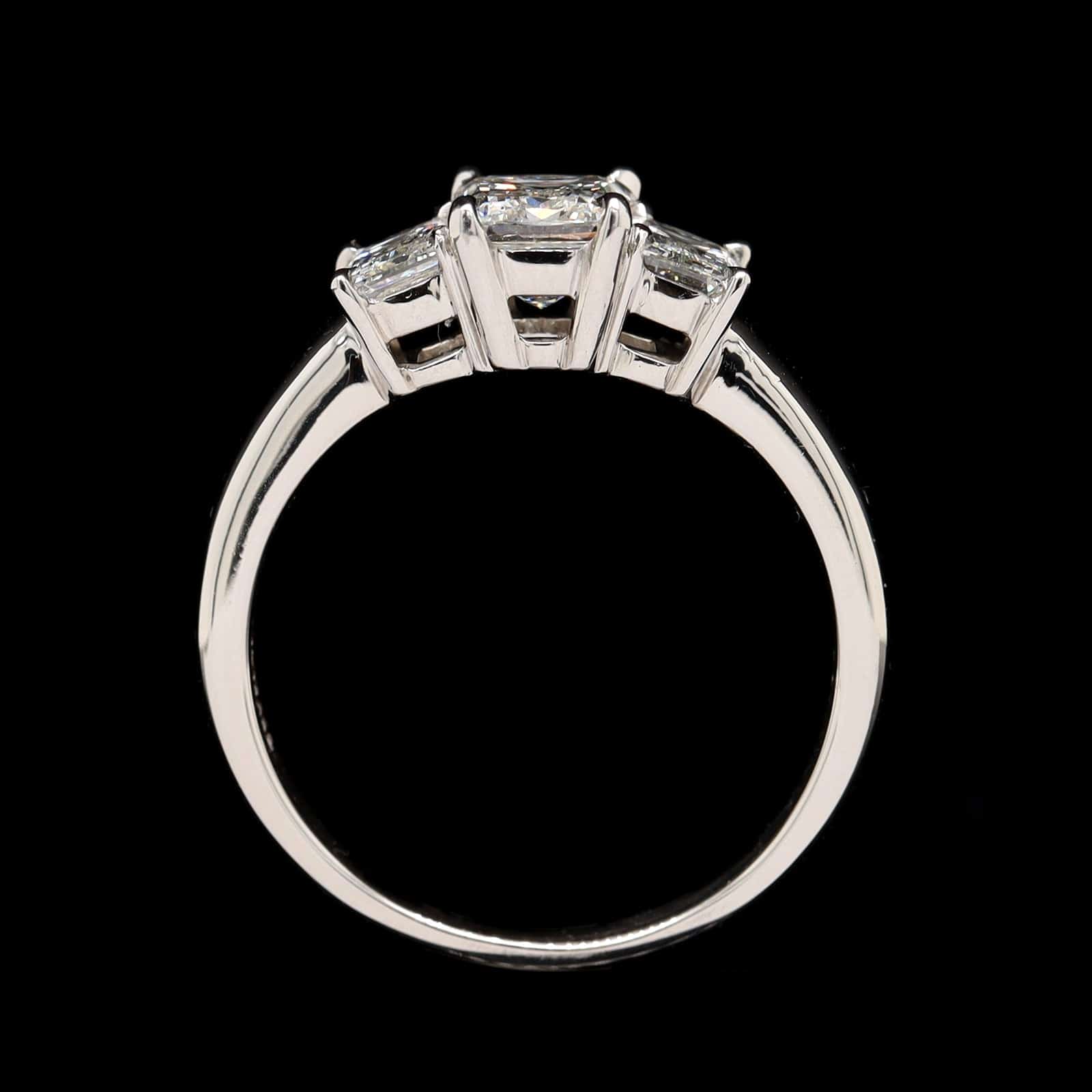 Christopher Designs Platinum Estate Three Stone Diamond Engagement Rin ...