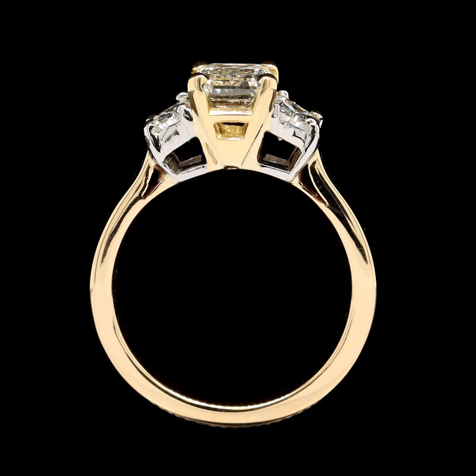 18K Two-tone Gold Estate Three Stone Diamond Engagement Ring – Long's ...