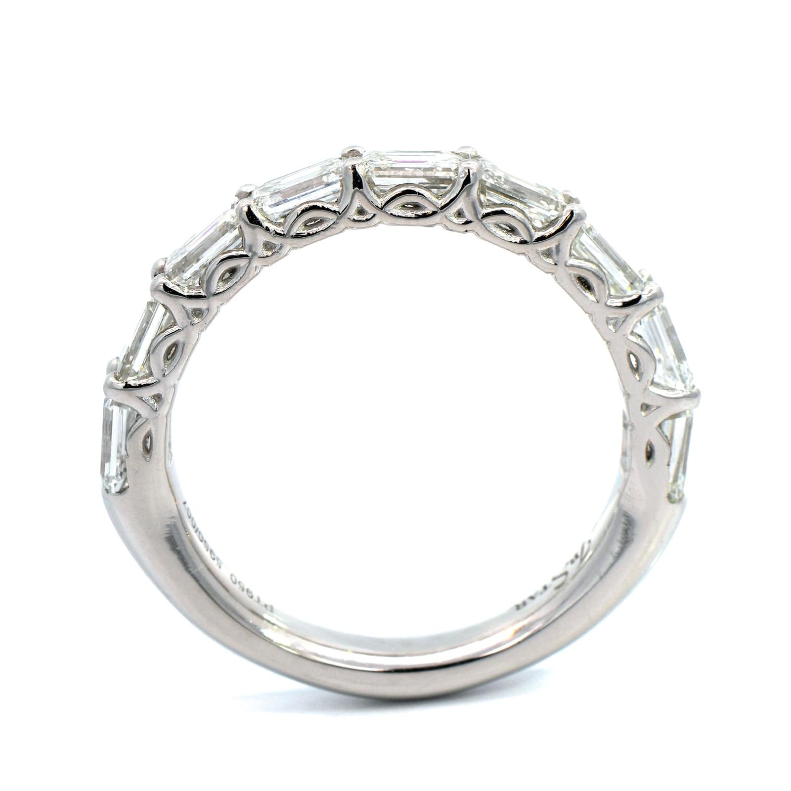 Platinum Shared Prong Emerald Cut Diamond Band – Long's Jewelers