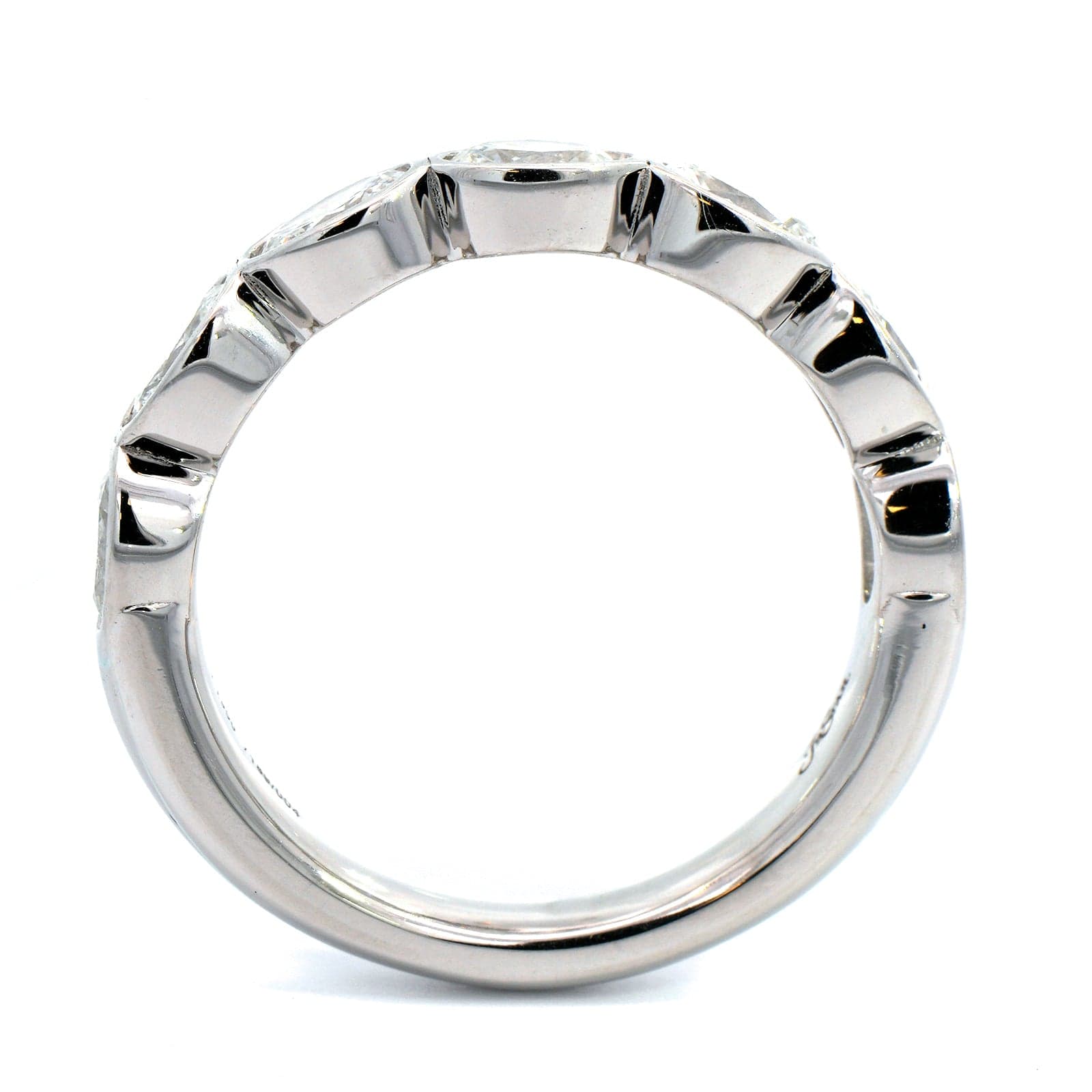 Platinum Bezel Set Oval Diamond Band – Long's Jewelers