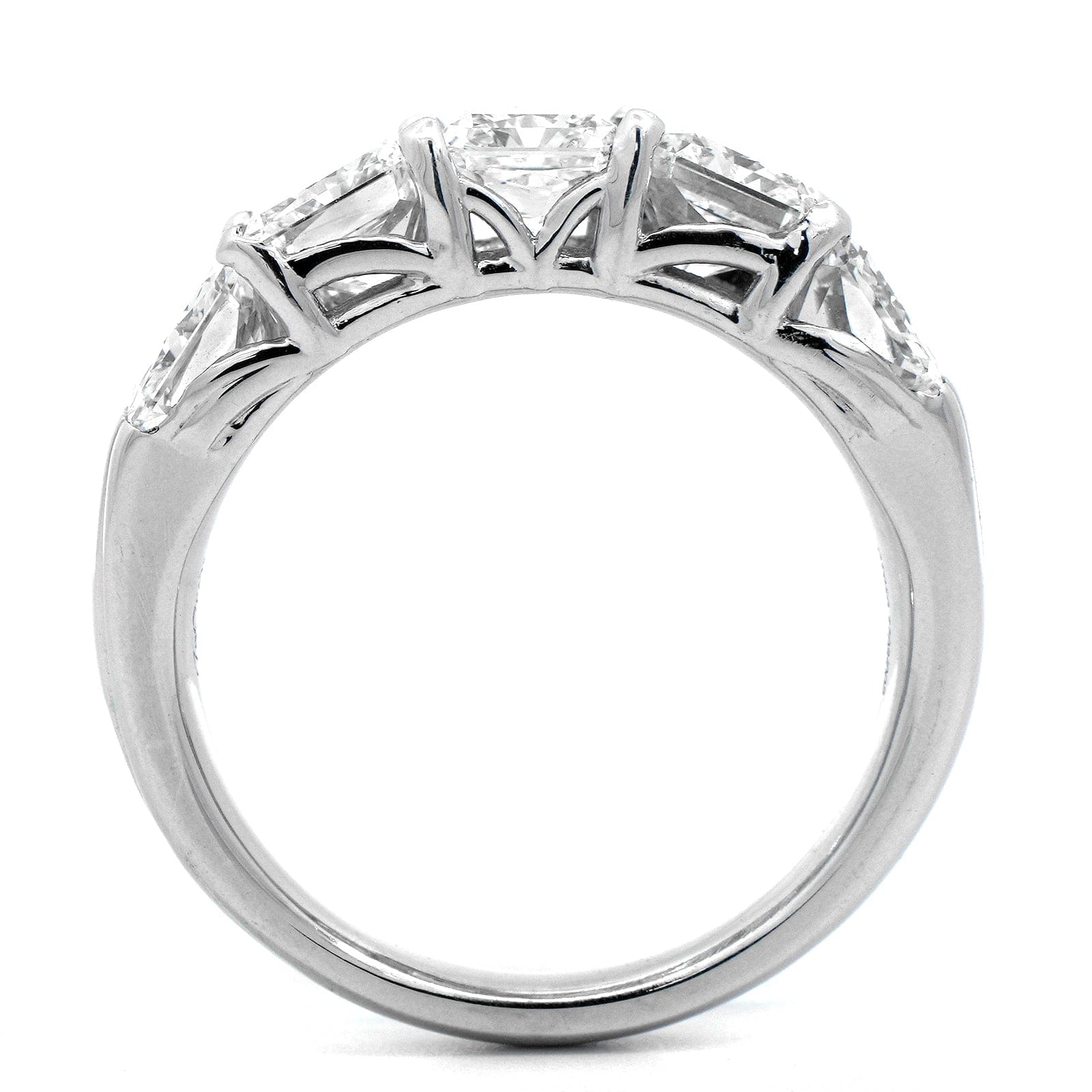 Platinum 5 Stone Shared Prong Radiant Cut Diamond Ring – Long's Jewelers