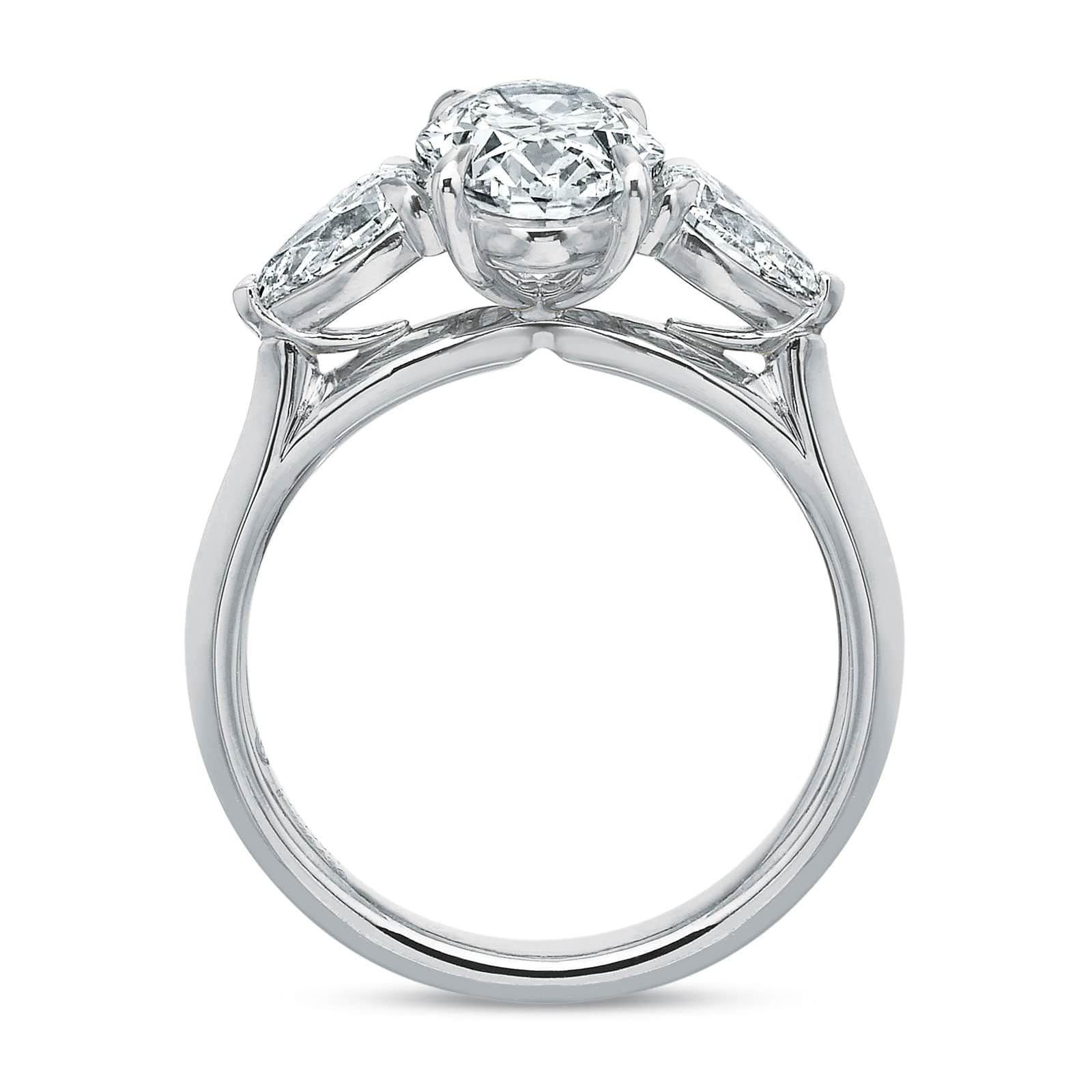 Platinum Oval Diamond with Pear Sides Engagement Ring Setting – Long's ...