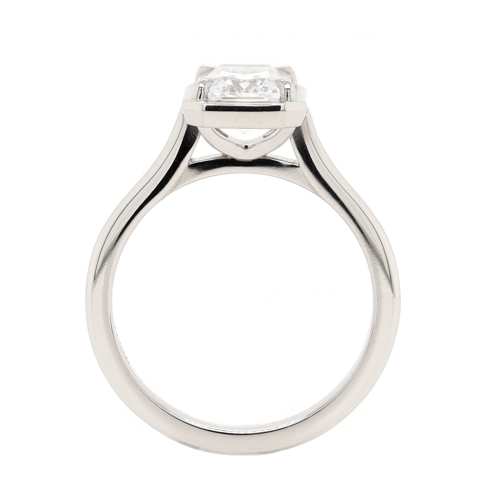 Platinum Bezel Set Radiant Cut Diamond Engagement Ring Setting – Long's ...