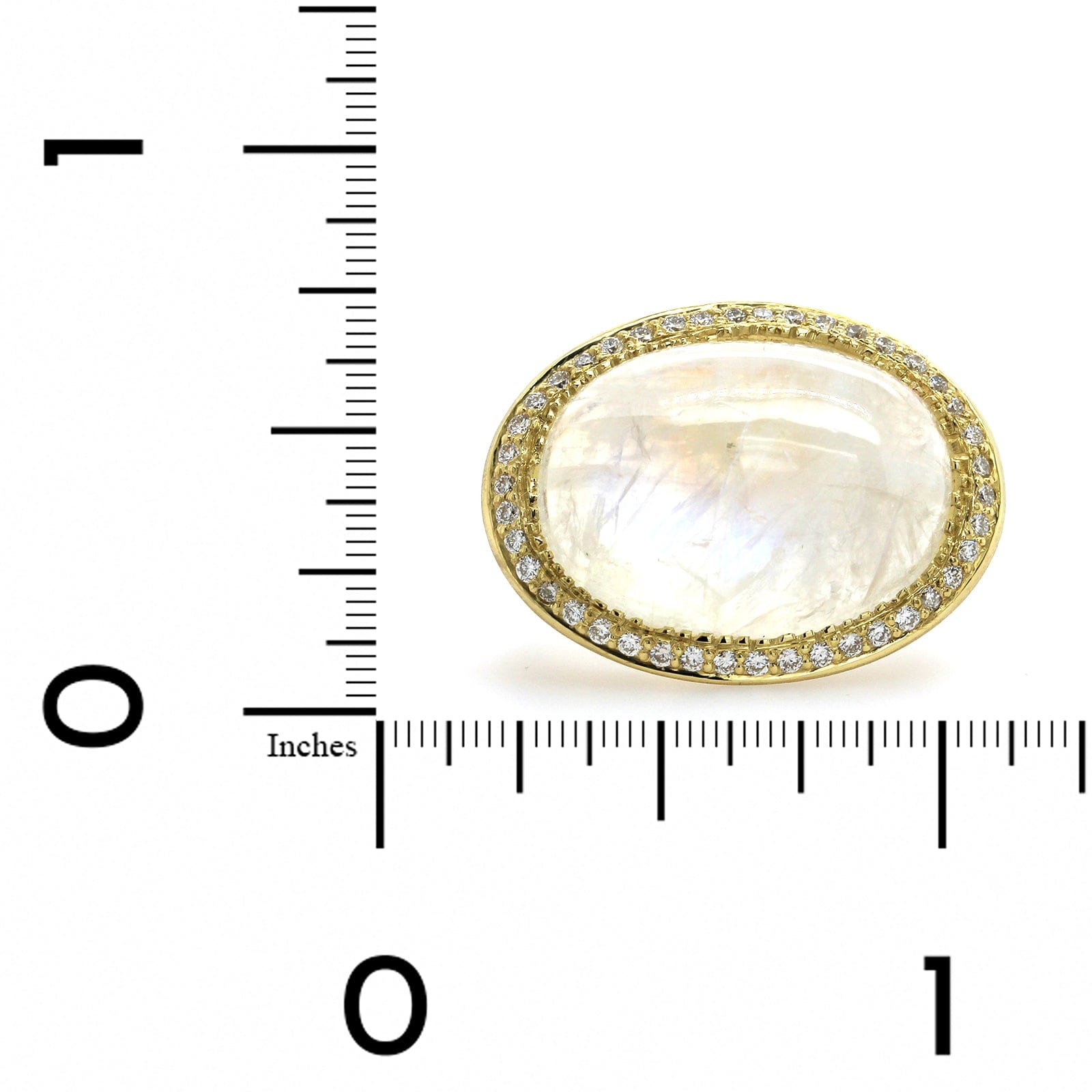 18K Yellow Gold Rainbow Moonstone Diamond Halo Ring – Long's Jewelers