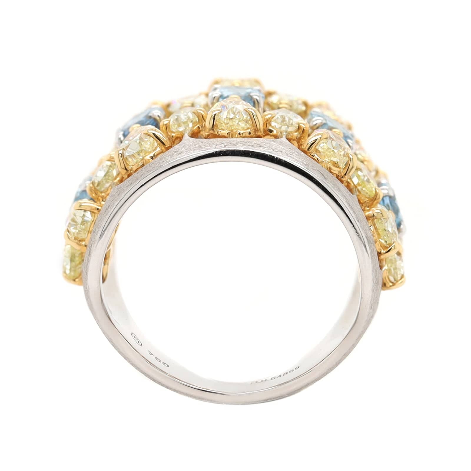 Etho Maria 18K Yellow and White Gold Pear Shaped Diamond and Aquamarin ...