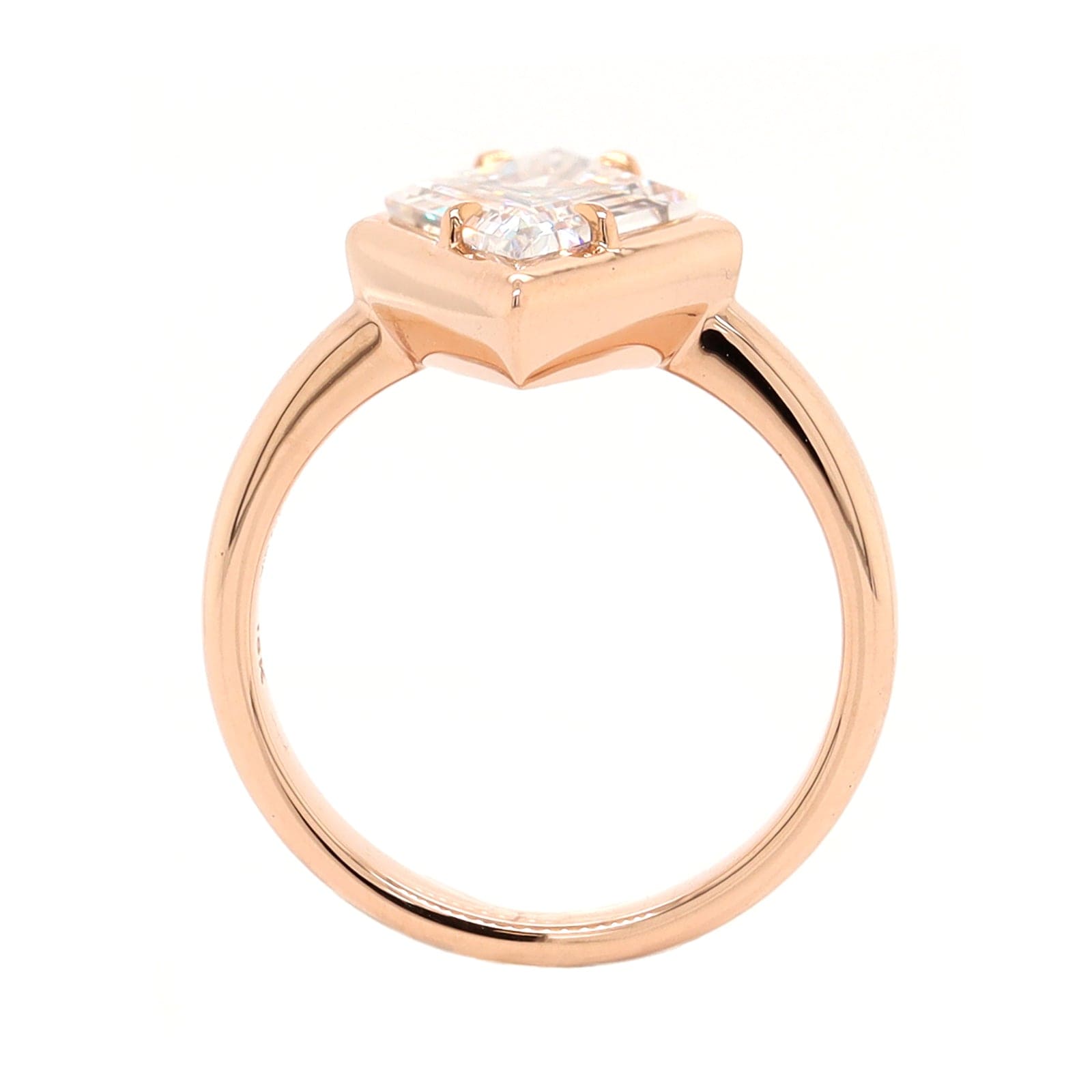 18K Rose Gold Lozenge Step Cut Diamond Ring – Long's Jewelers