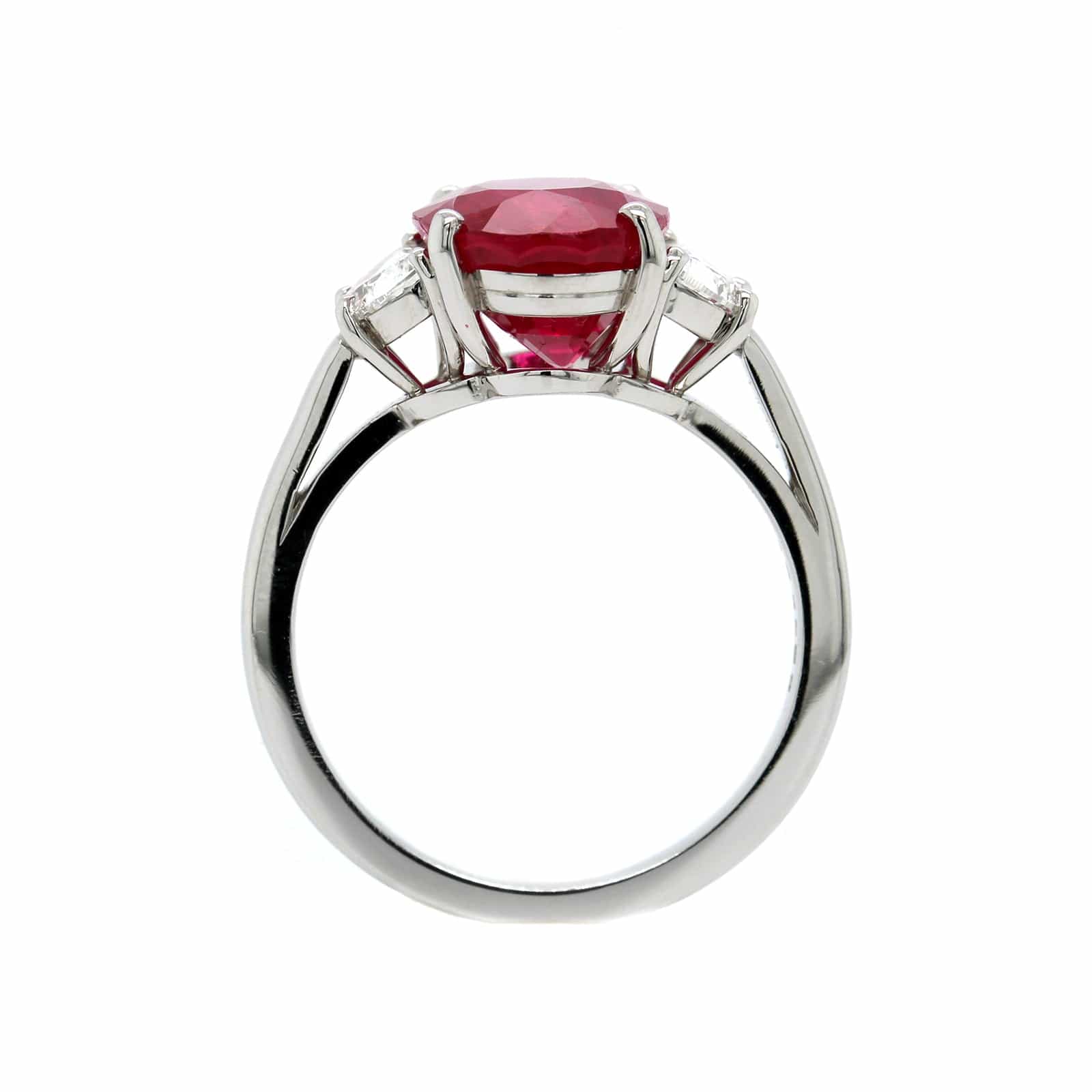 Oscar Heyman Platinum Vivid Red Ruby & Diamond Ring – Long's Jewelers