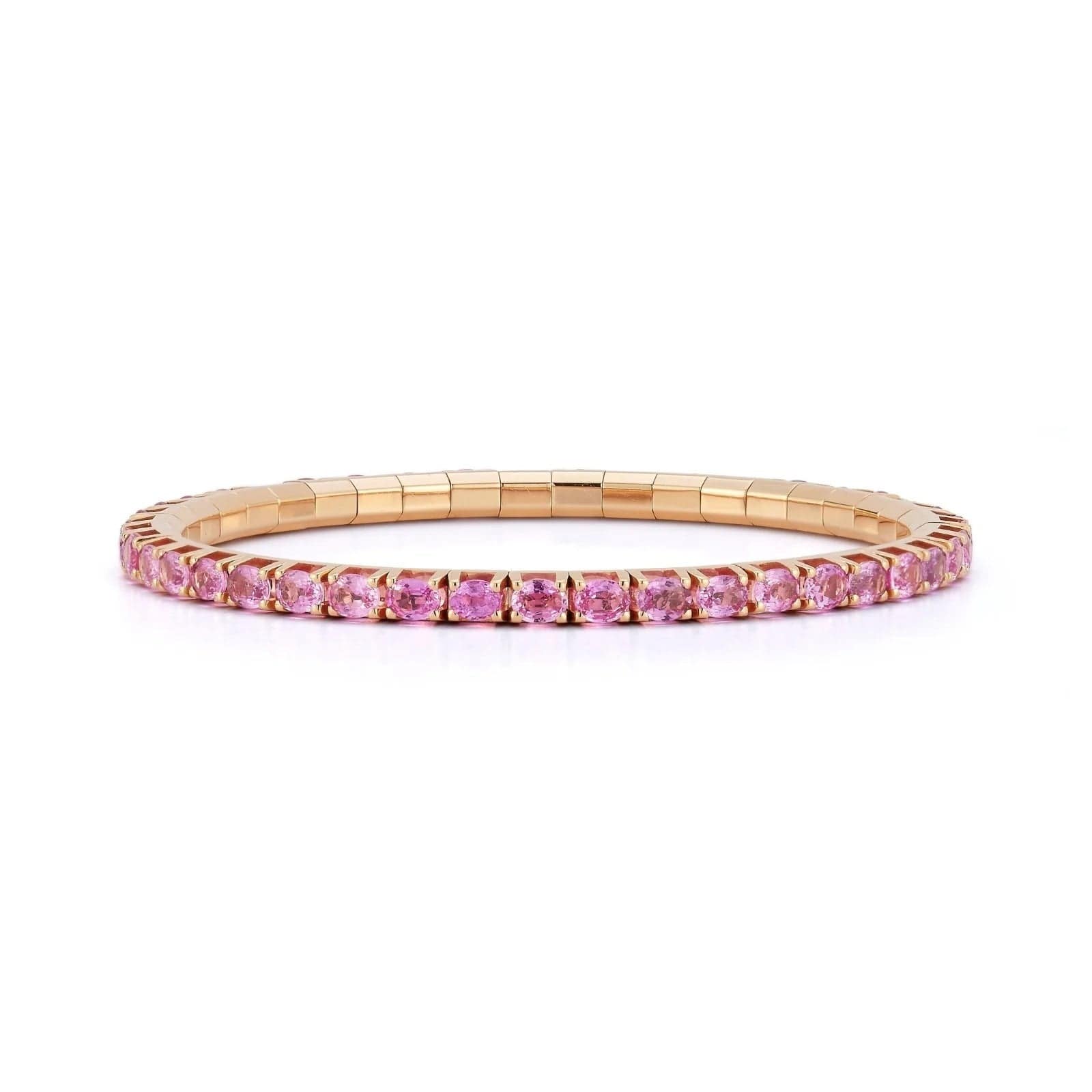 18K Rose Gold Pink Sapphire Stretch Tennis Bracelet – Long's Jewelers