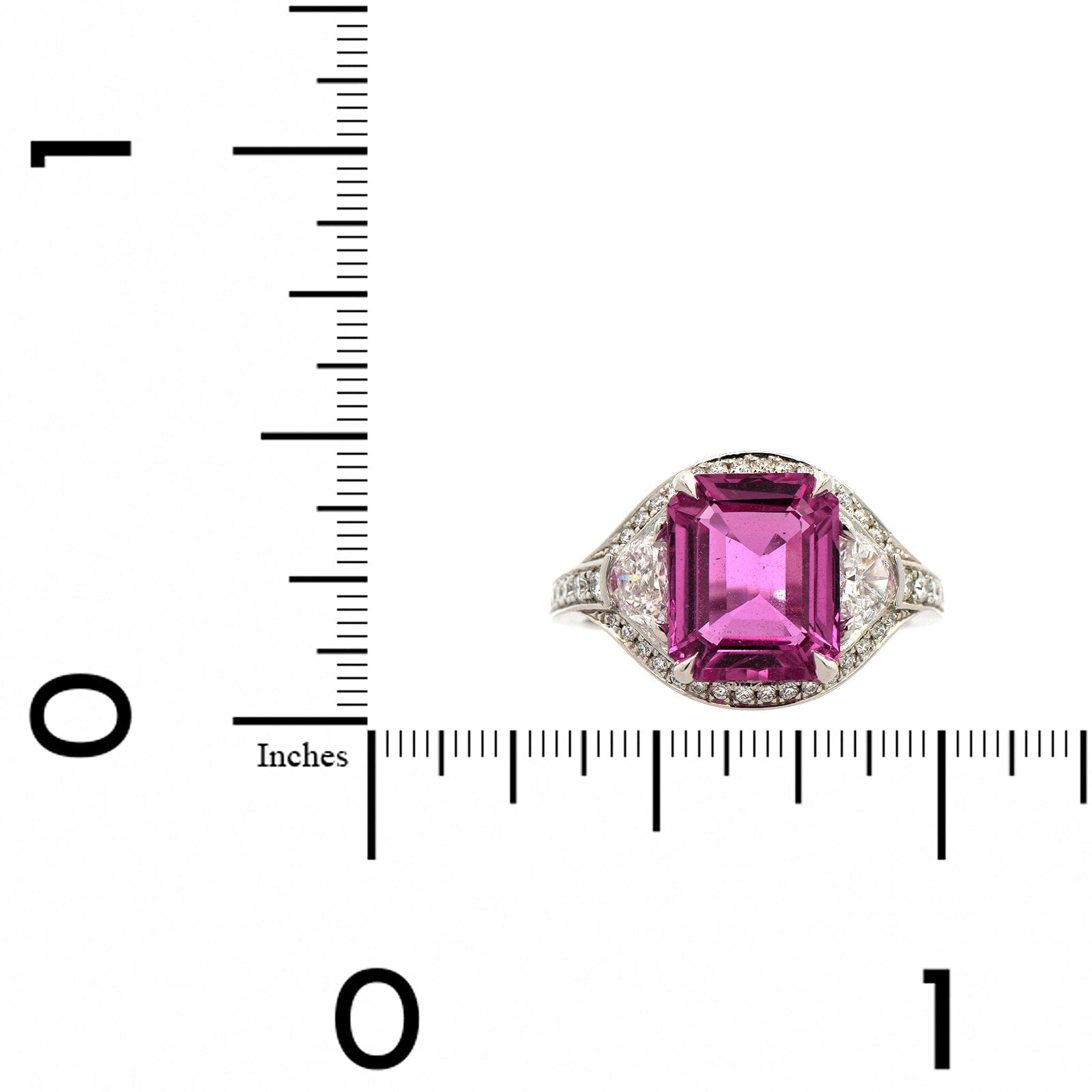 Platinum 3 Stone Pink Sapphire & Diamond Ring – Long's Jewelers