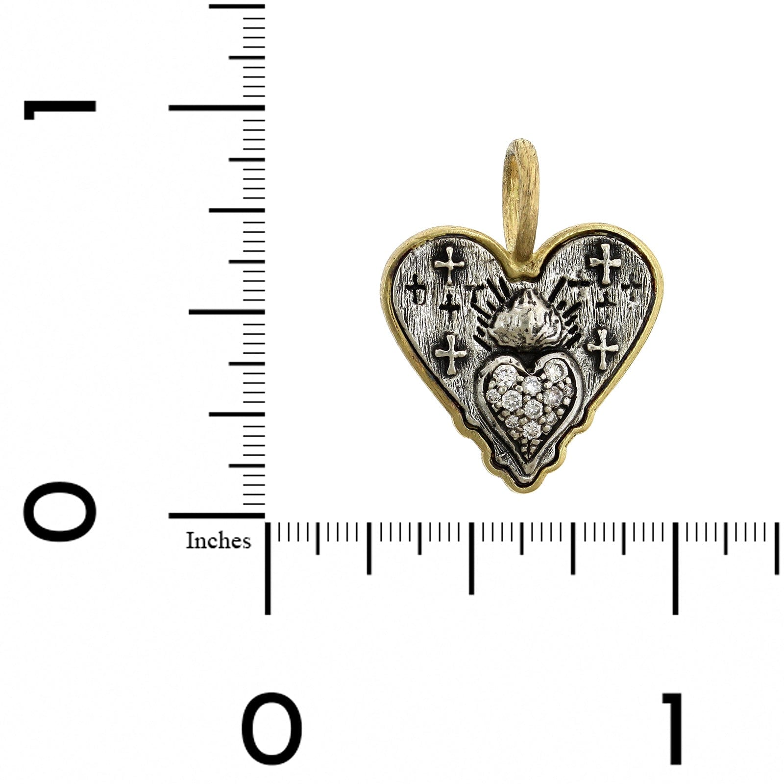 Sterling Silver & 18K Yellow Gold Sacred Heart Charm – Long's Jewelers
