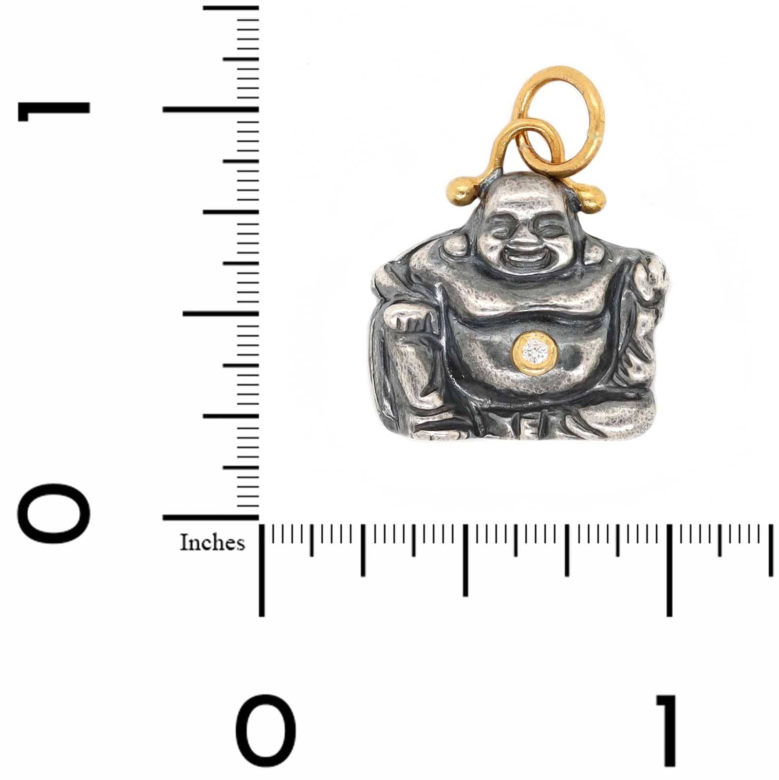 Sterling Silver and 24K Yellow Gold Diamond Buddha Charm – Long's Jewelers