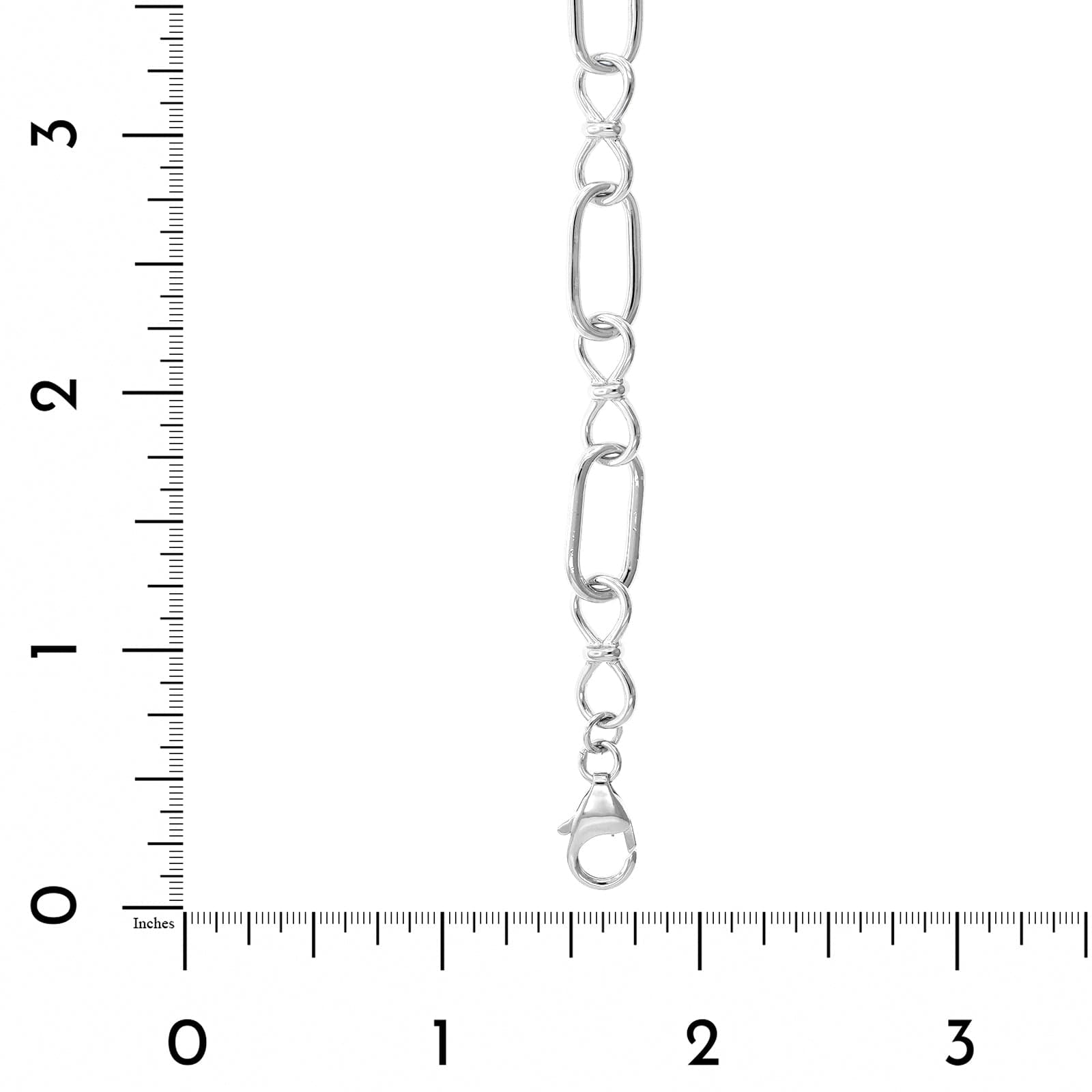 Sterling Silver Open Alternating Oval and Figure Eight Chain Link Brac ...