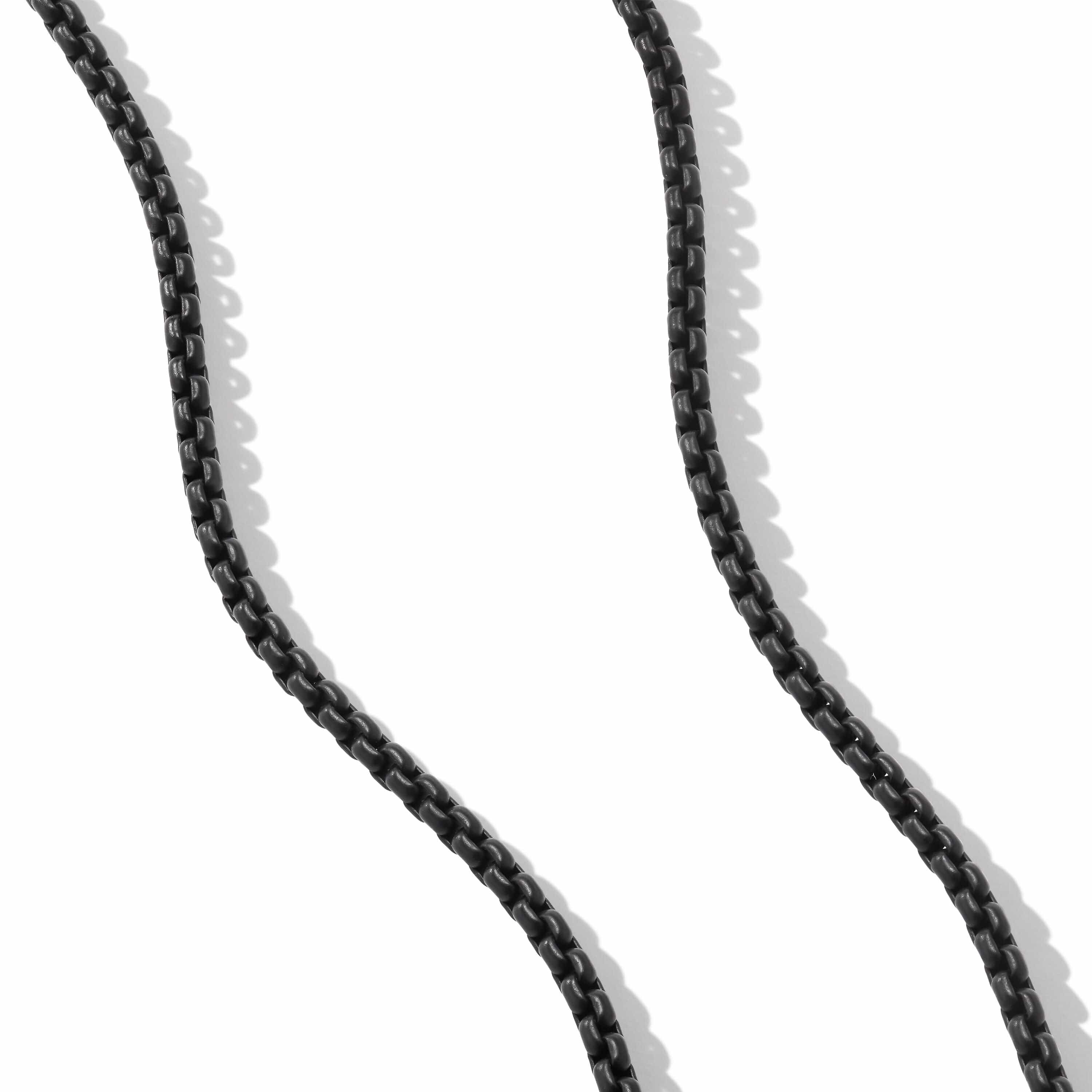 DY Bel Aire Box Chain Necklace in Black with 14K Yellow Gold Accent ...