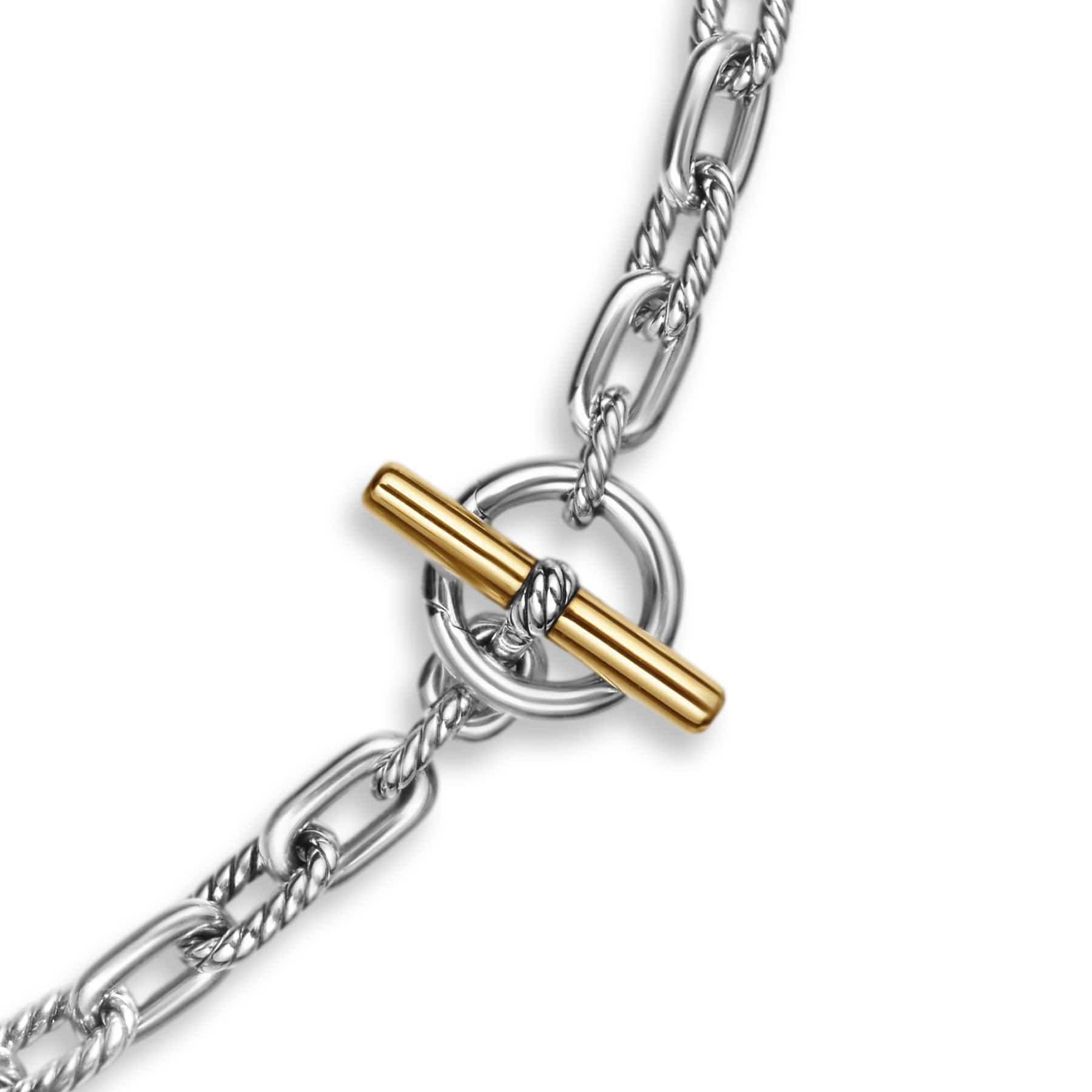 DY Madison® Toggle Chain Necklace Sterling Silver with 18K Yellow Gold ...
