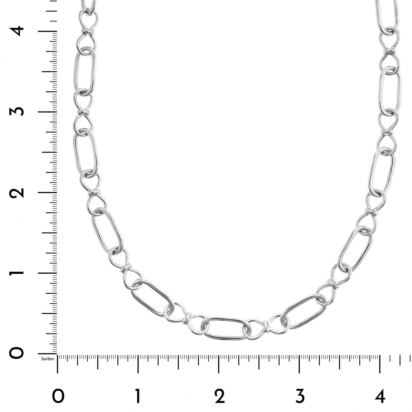 Sterling Silver Open Alternating Oval and Figure Eight Chain Link Neck ...