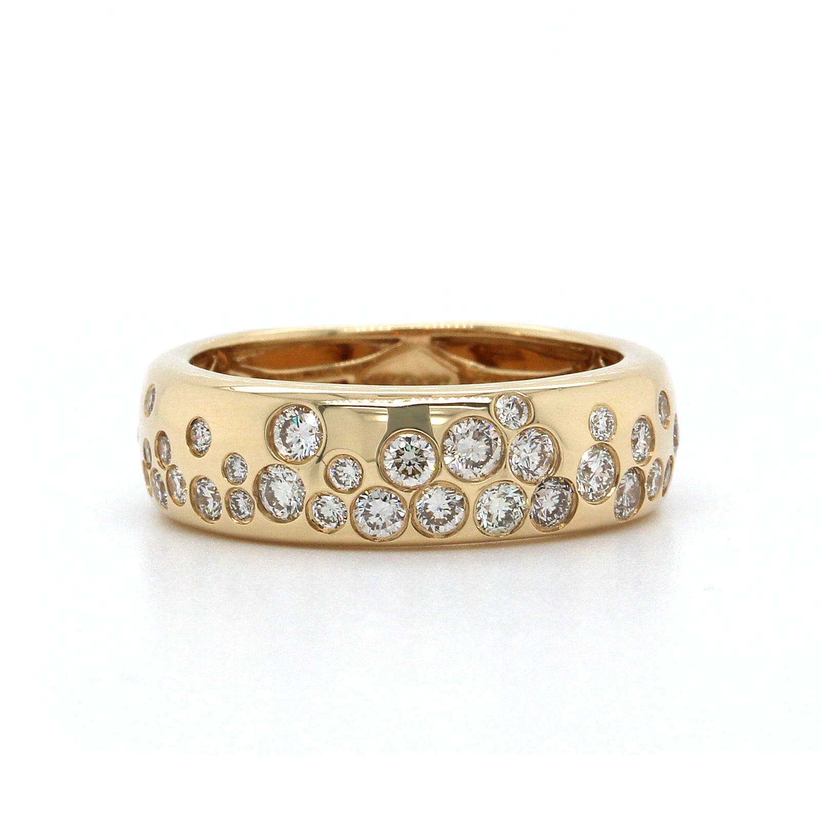 14k Yellow Gold Burnish Set Diamond Ring – Long's Jewelers