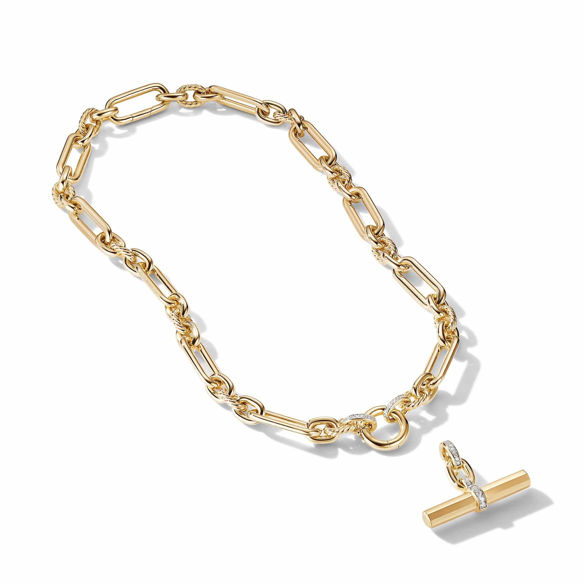 Lexington Chain Necklace in 18K Yellow Gold with Diamonds – Long's Jewelers