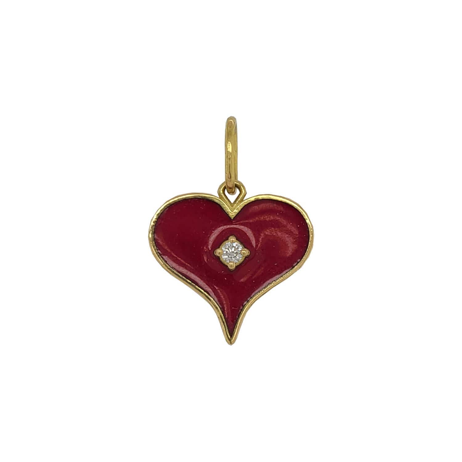18K Yellow Gold Red Enamel Heart Sempre Con Te Charm – Long's Jewelers