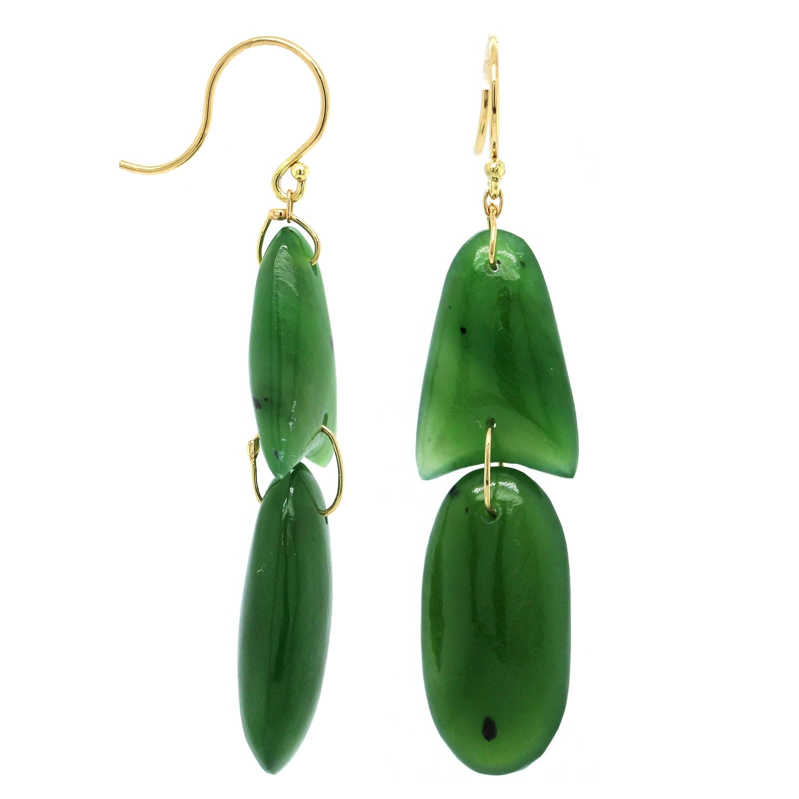 18K Yellow Gold Jade ArrowHead Drop Earrings – Long's Jewelers