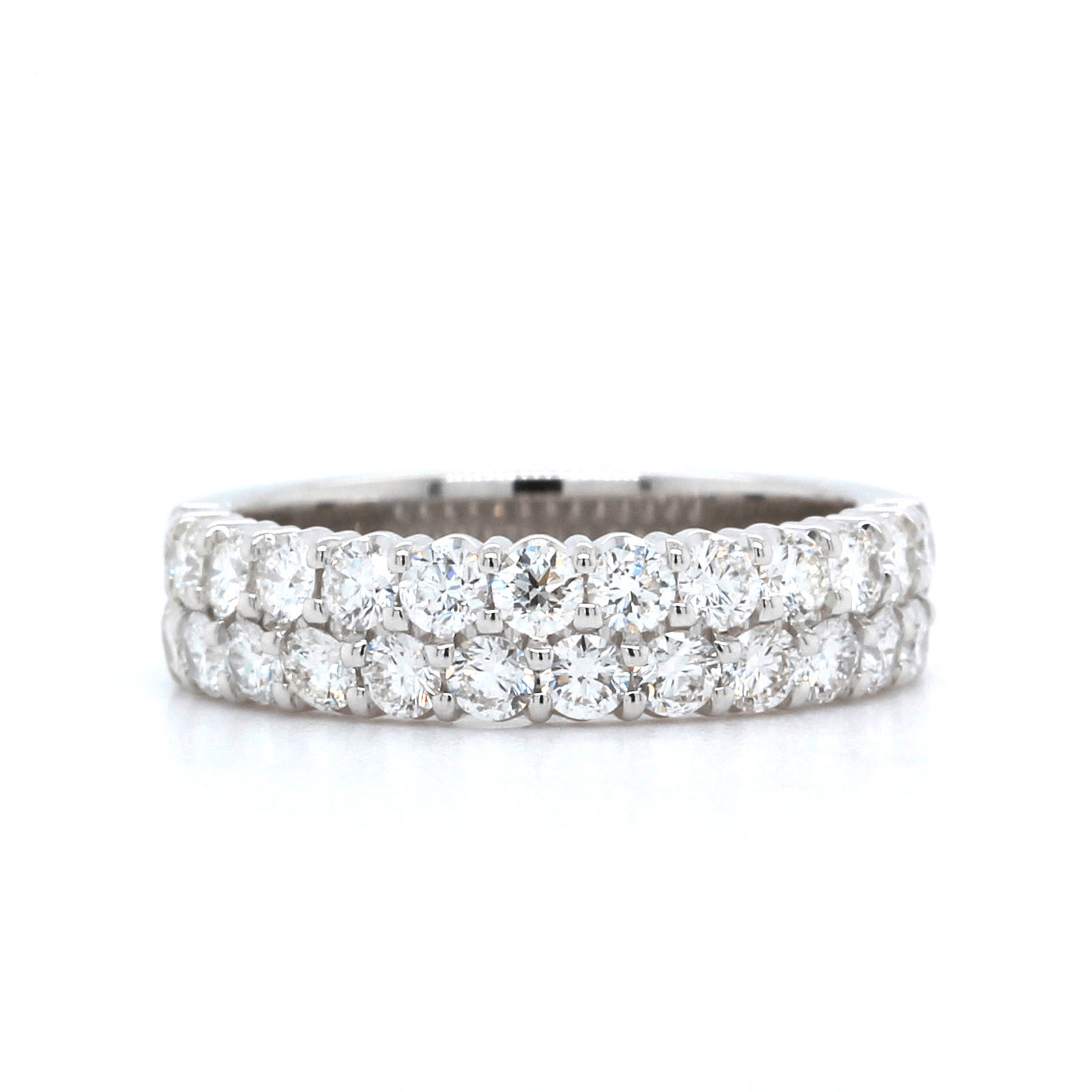 18K White Gold 2 Row Diamond Band – Long's Jewelers