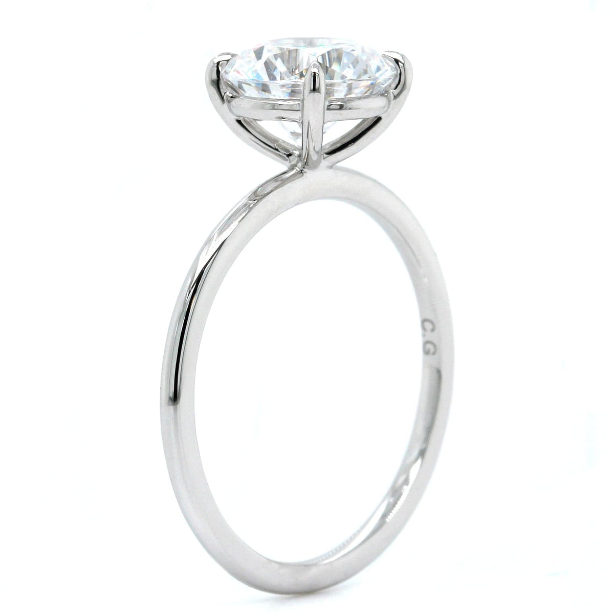 Platinum Round 4 Prong Solitaire Engagement Ring Setting – Long's Jewelers
