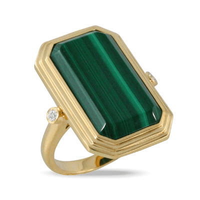 18K Yellow Gold Malachite Ring – Long's Jewelers