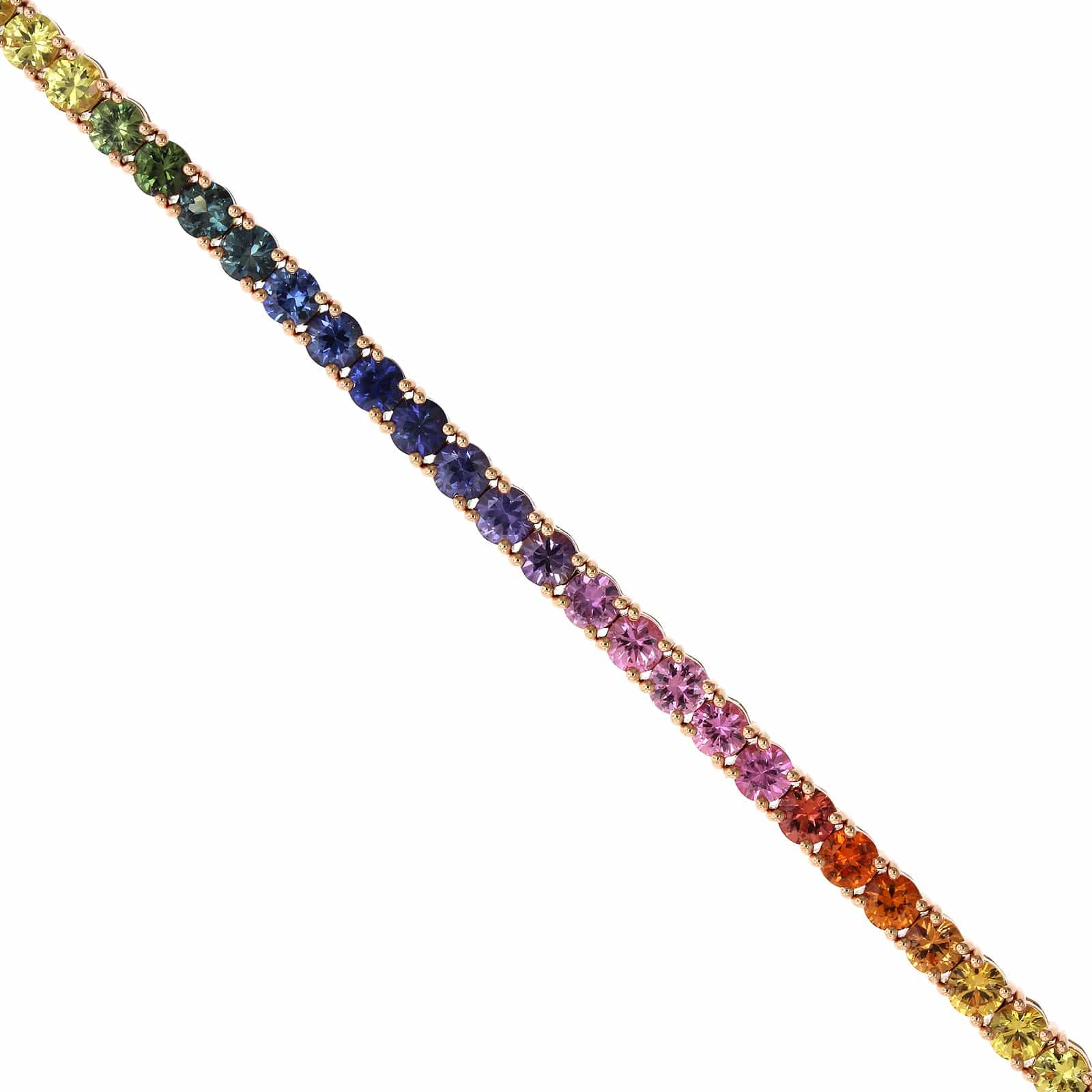 18K Rose Gold Rainbow Sapphire Bracelet – Long's Jewelers