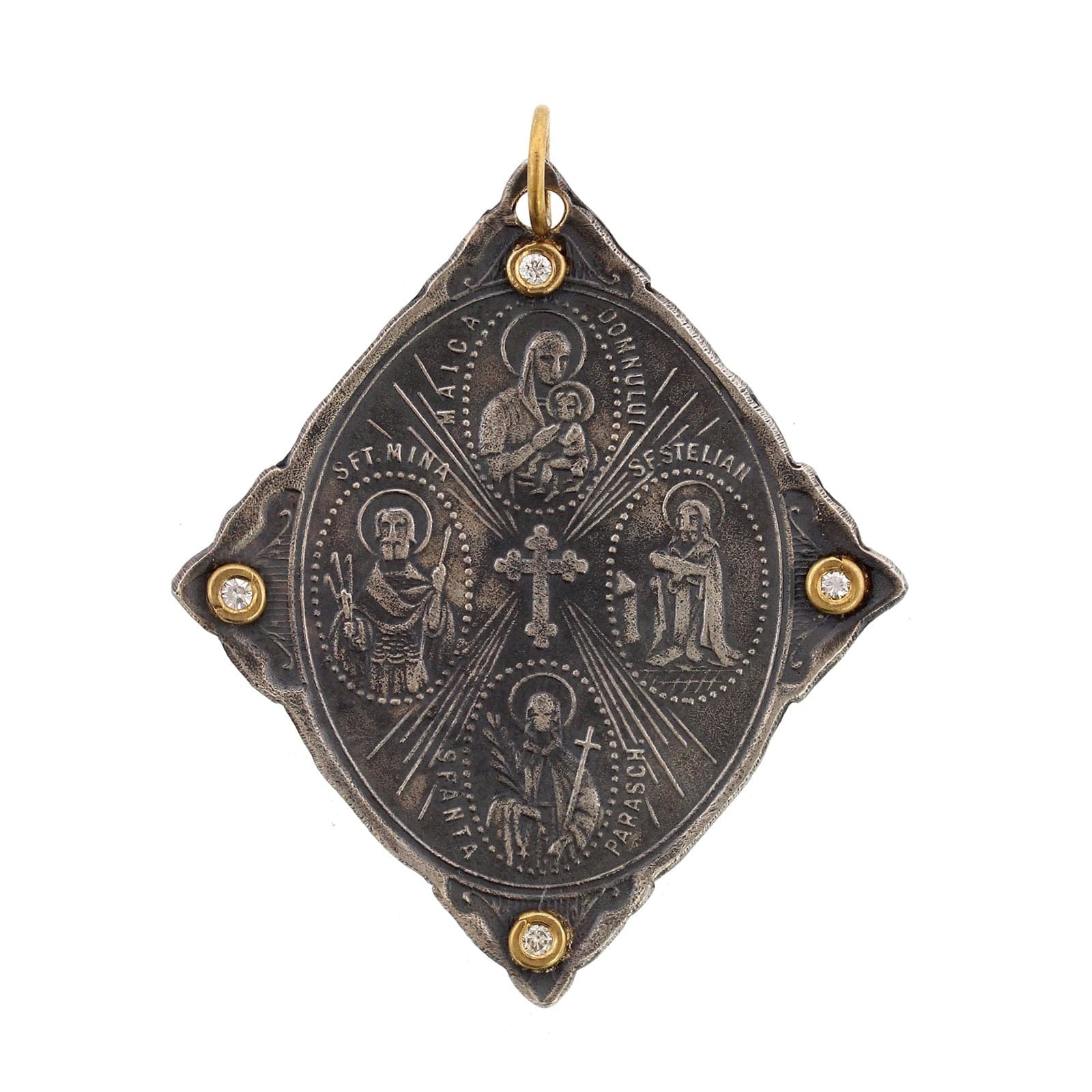 24K Yellow Gold and Sterling Silver Religious Charm – Long's Jewelers