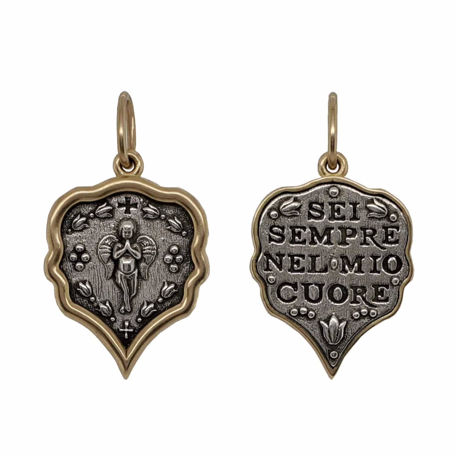 Sterling Silver 18K Yellow Gold Angel Charm – Long's Jewelers