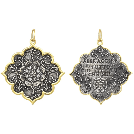 Sterling Silver 18K Yellow Gold Lotus Charm – Long's Jewelers