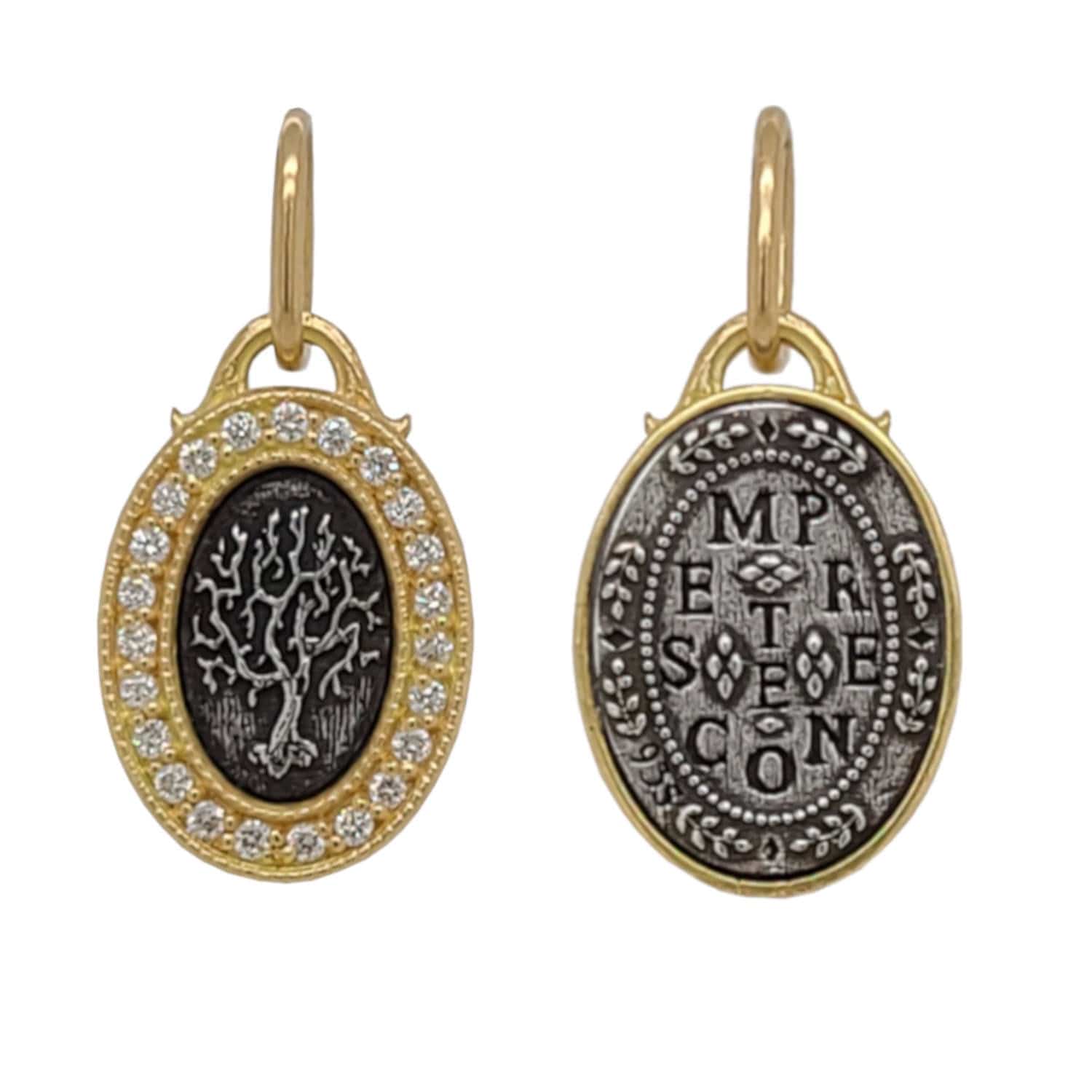 Sterling Silver 18K Yellow Gold Tree of Life Diamond Charm – Long's ...