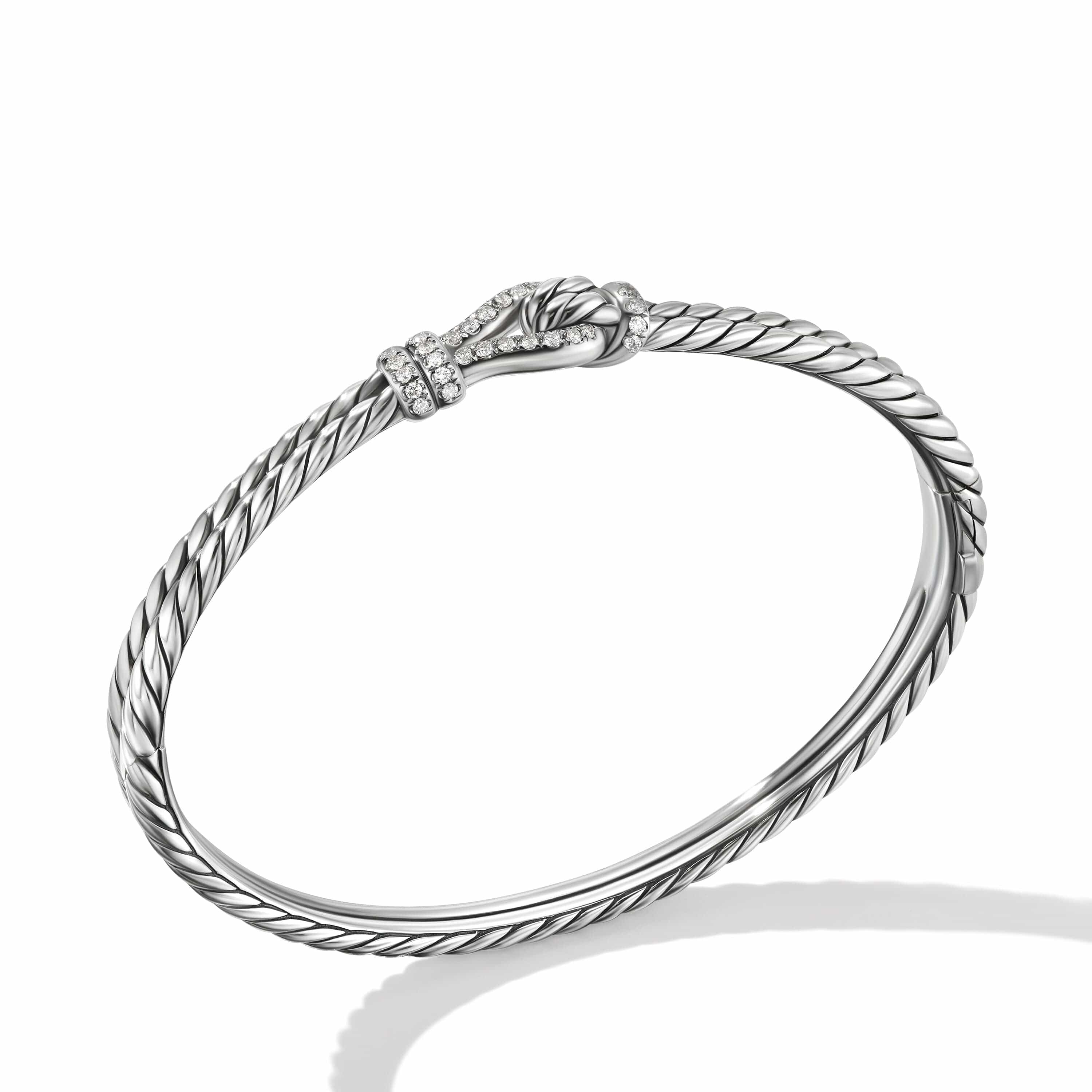 Thoroughbred Loop Bracelet in Sterling Silver with Pavé Diamonds – Long ...